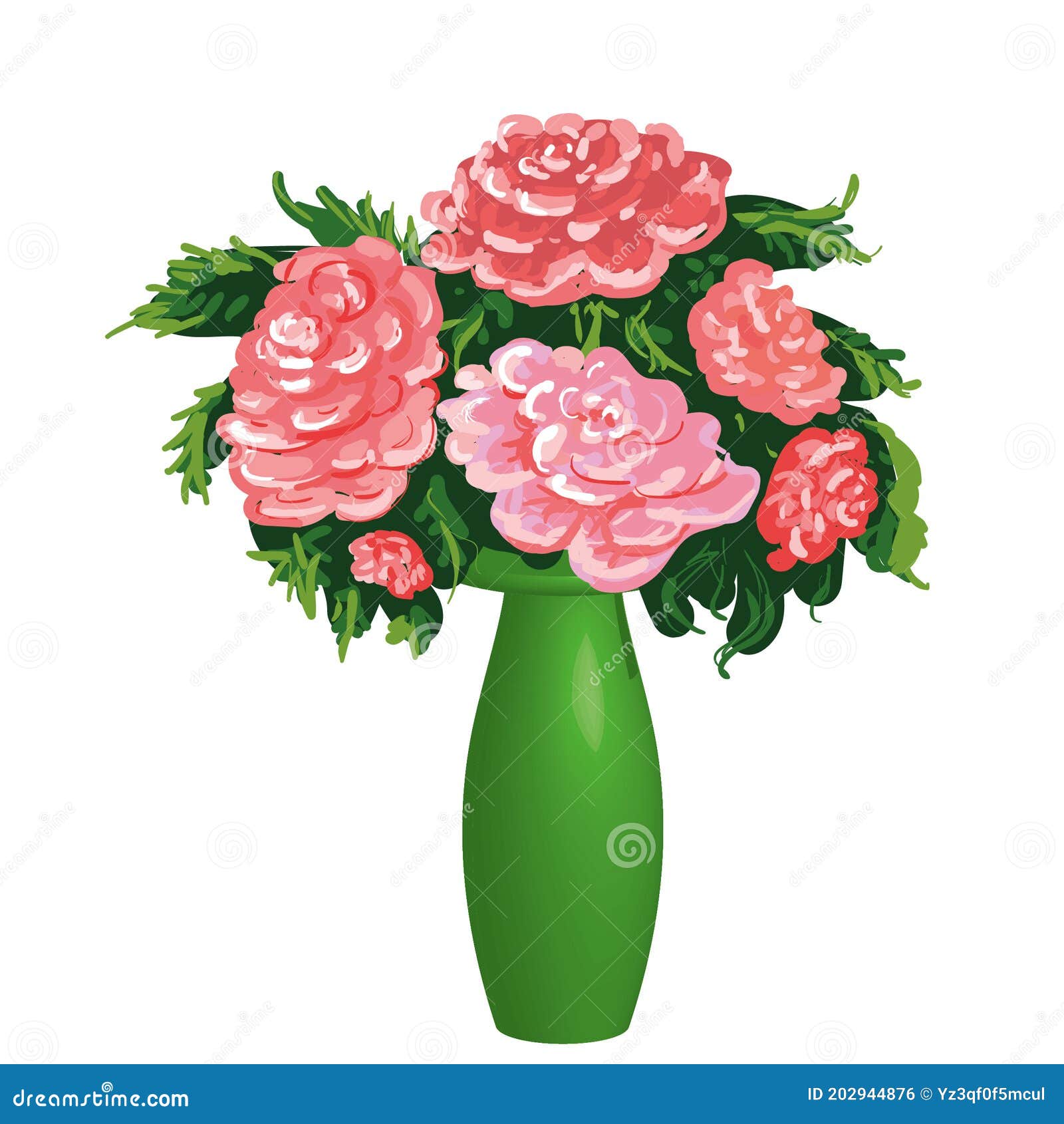 Flower Vase Isolated Line Art Work Stock Vector - Illustration of ...