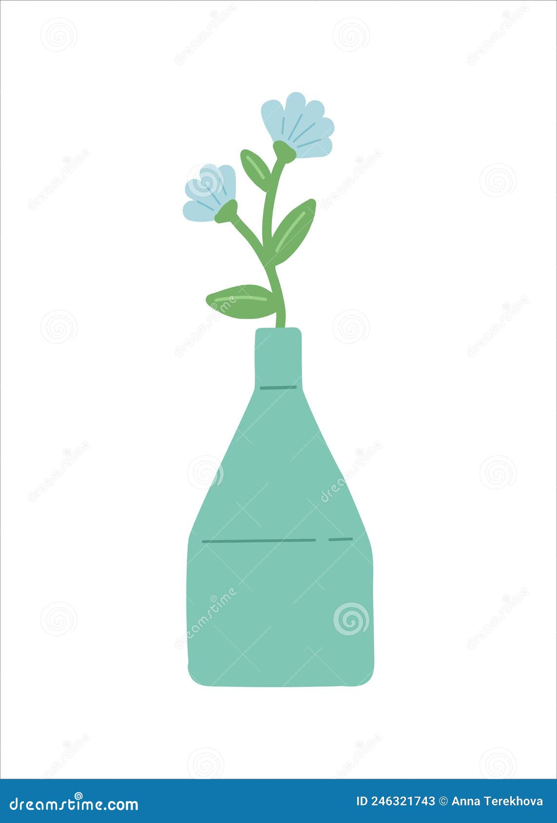 Flower in Vase, Simple Flat Design Vector Stock Vector - Illustration ...