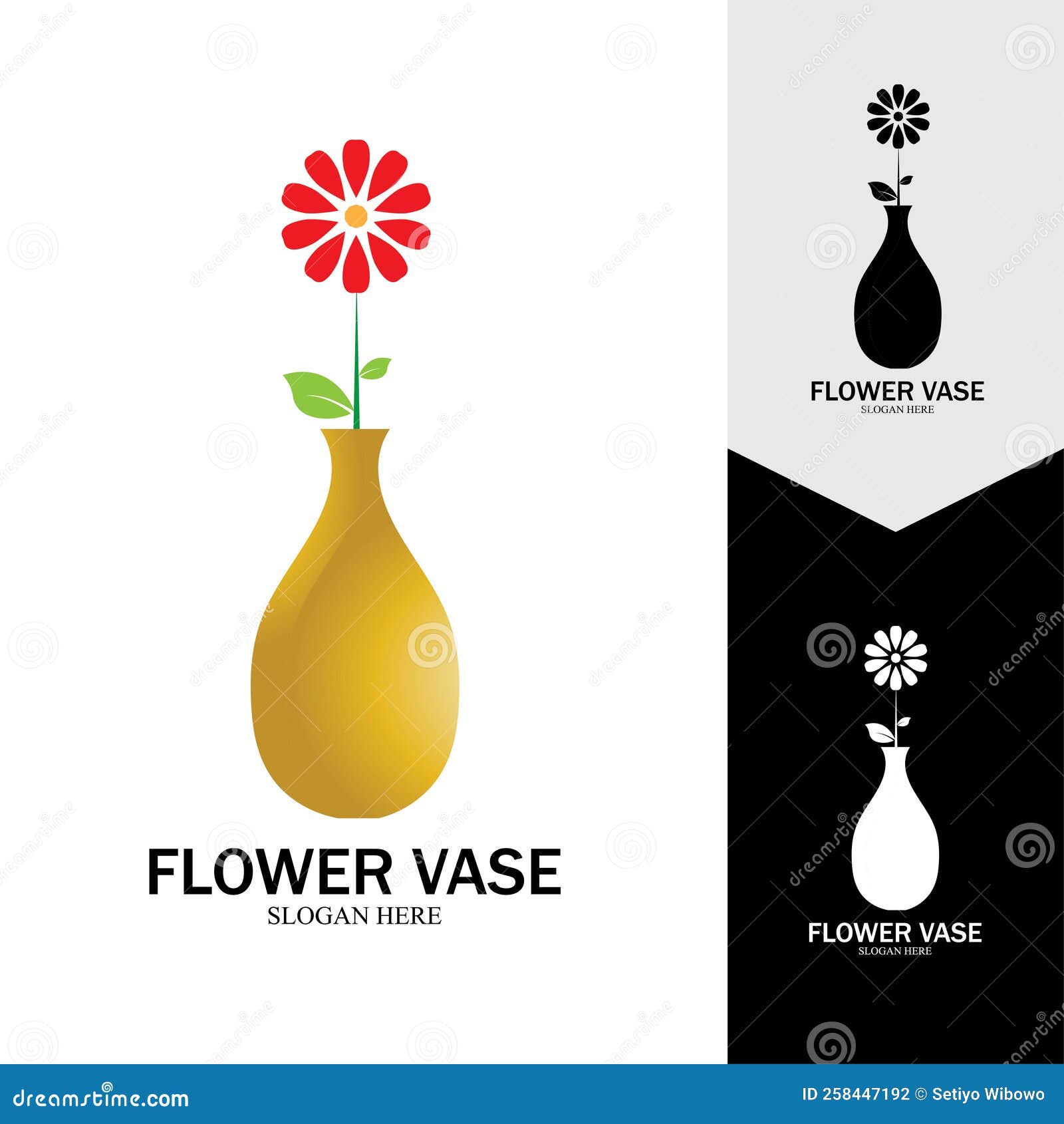 Flower vase vector icon stock vector. Illustration of flower - 258447192
