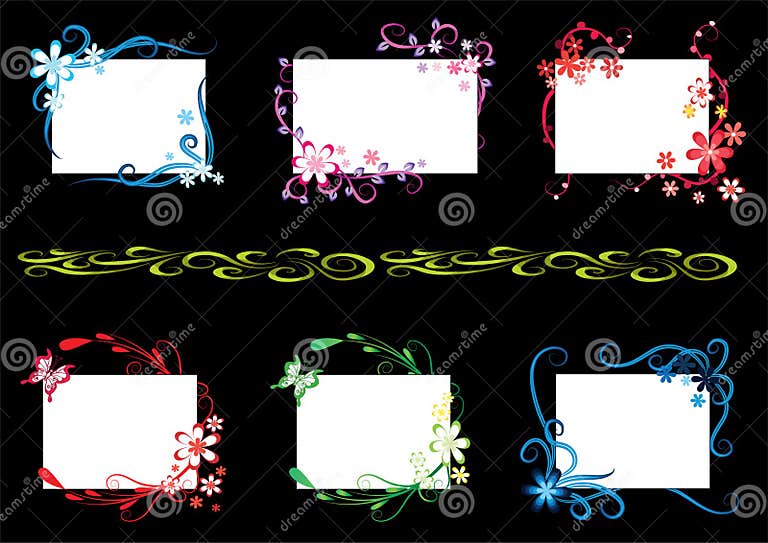 Flower Border Vector Drawing Design Editorial Stock Photo ...