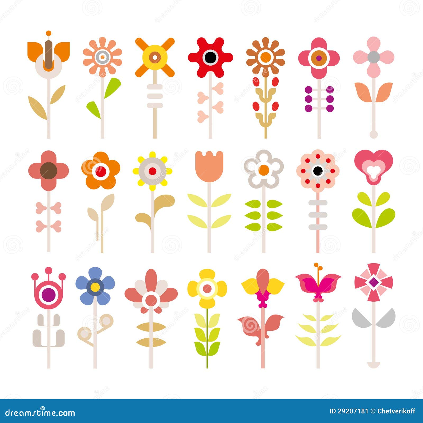 Flower vector icon set stock vector. Illustration of wallpaper - 29207181