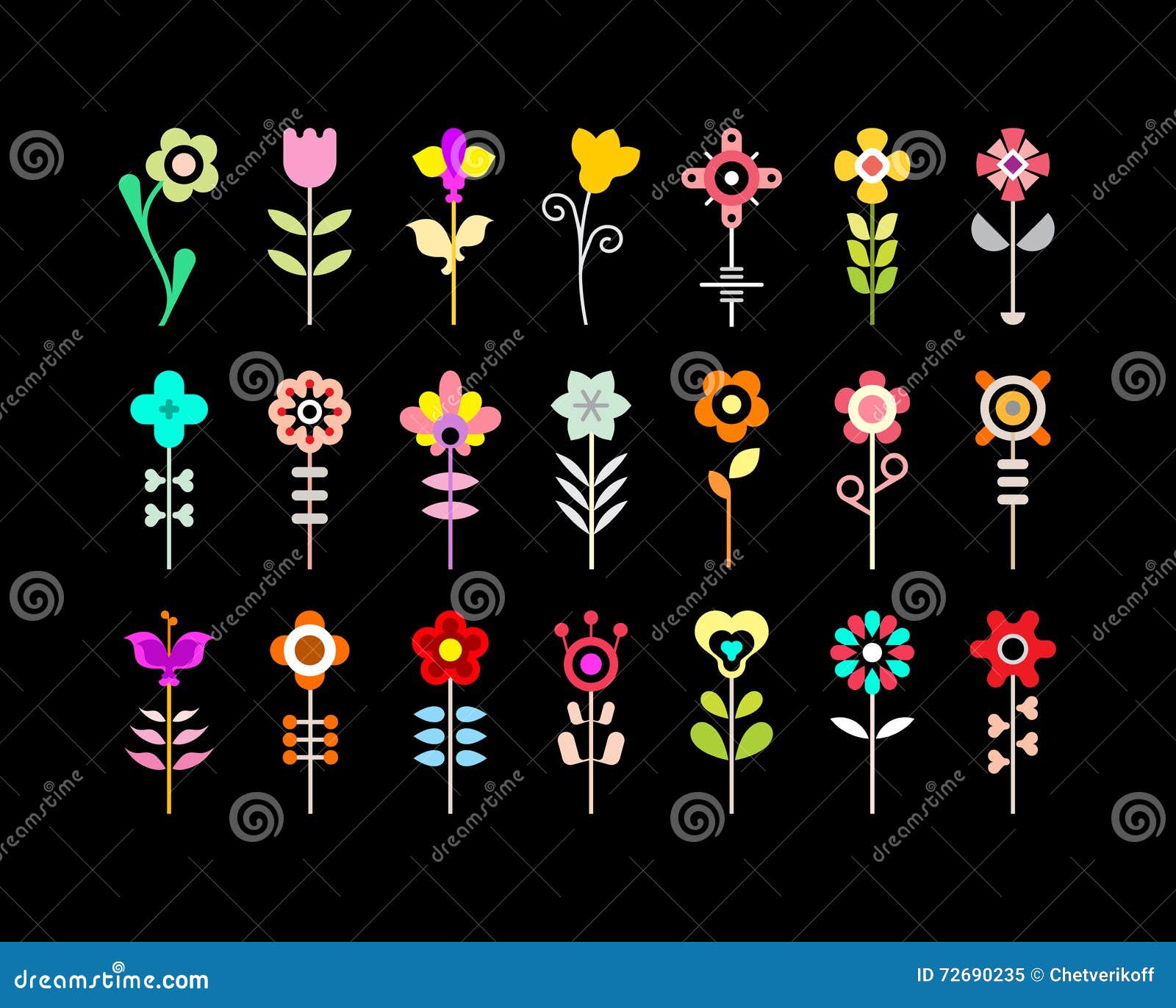 Icon Set Of Flower. Editable Vector Pictograms Isolated On A White ...