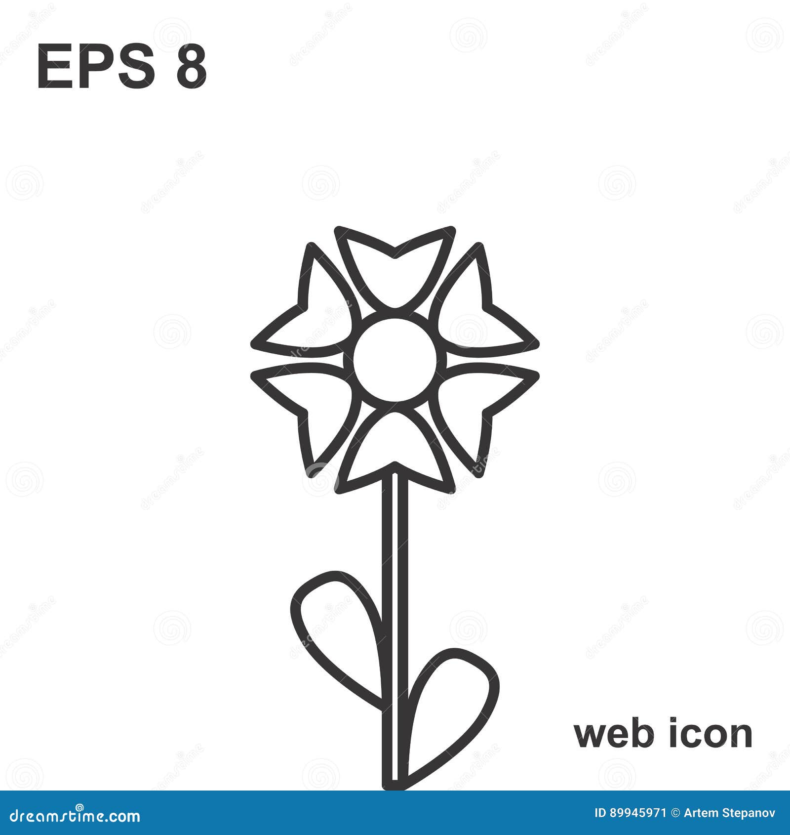 Flower Vector Icon or Symbol Isolated Stock Vector - Illustration of ...