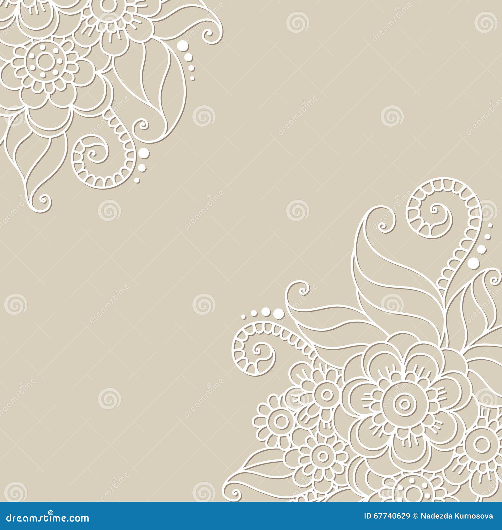 Flower Vector Ornament Corner Stock Vector - Illustration of flower ...