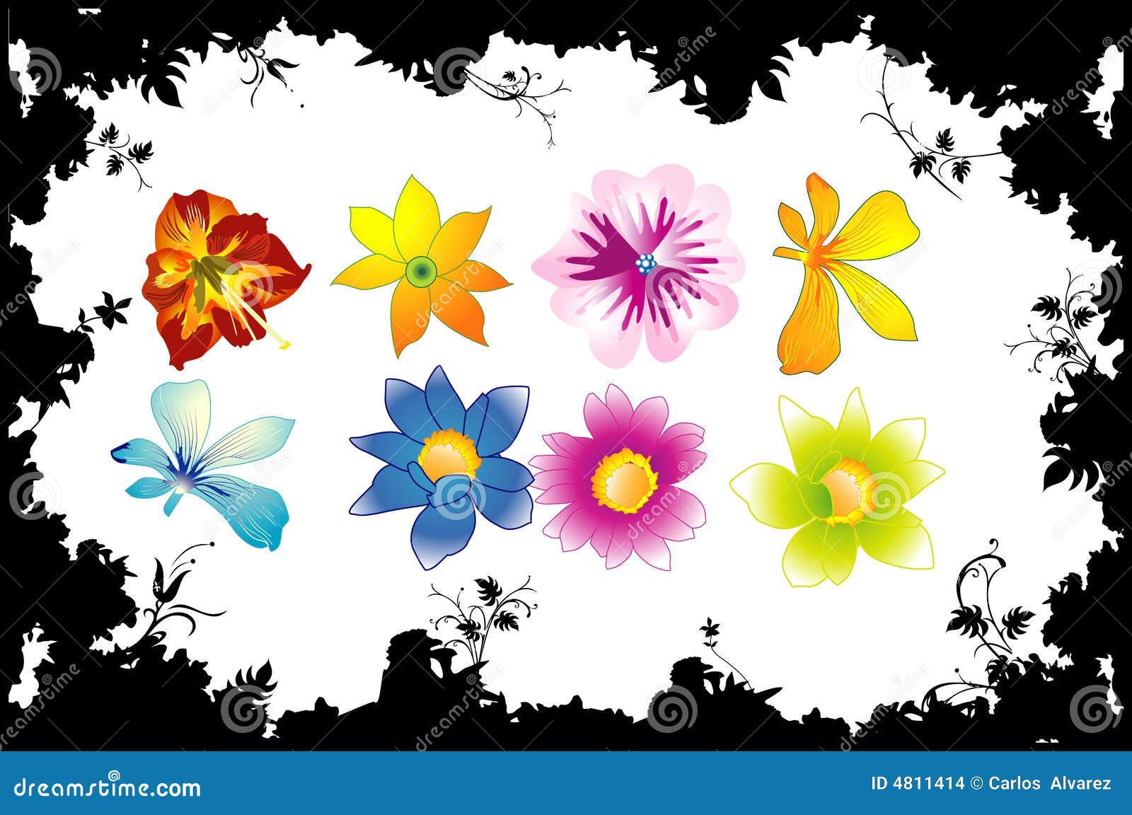 Flower vector shapes stock vector. Illustration of color - 4811414