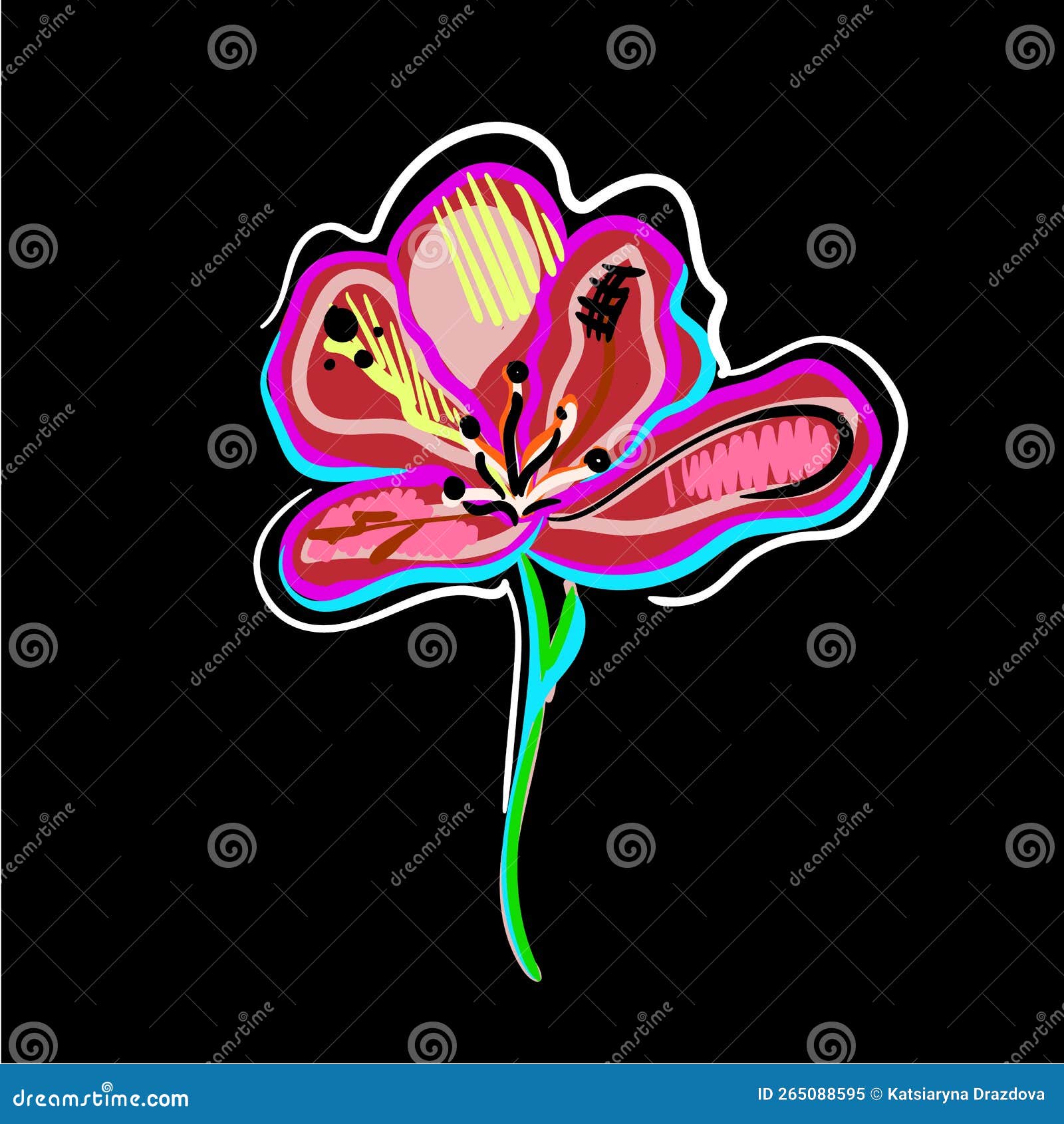 Flower in a Vector Style Isolated. Vector Flower for Background ...