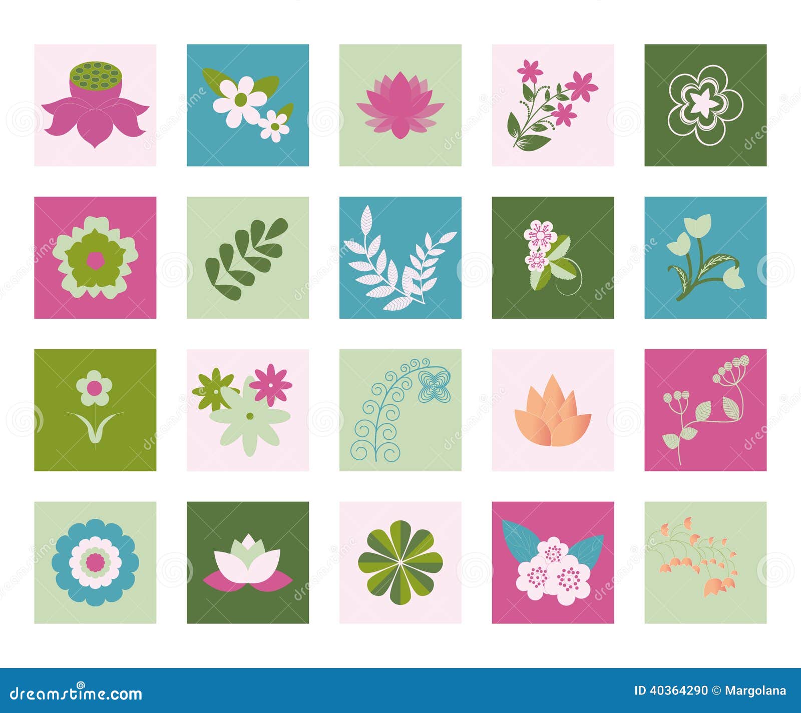 Flower Vector Symbols Icon Set- Illustration Stock Vector ...