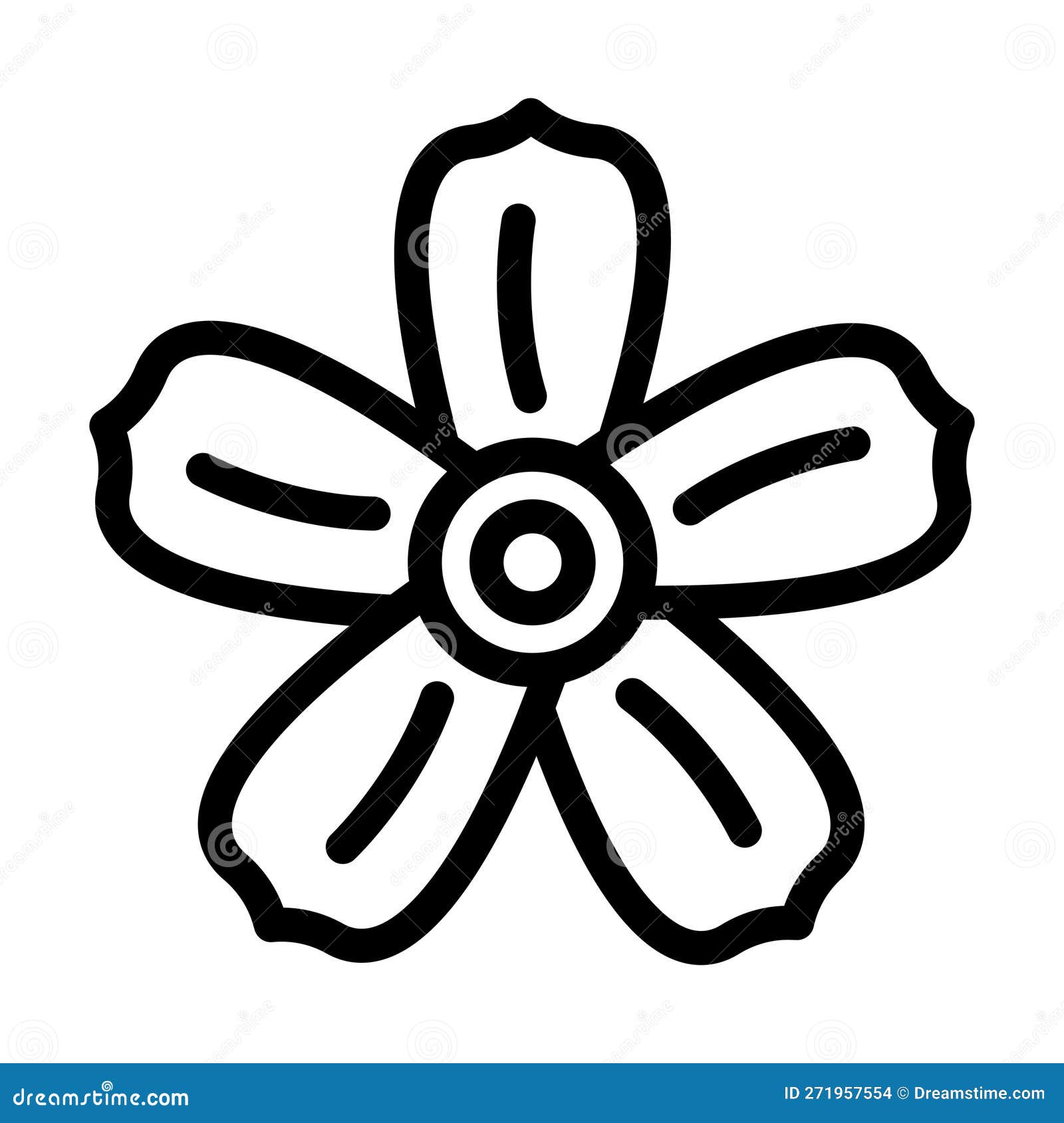 Flower Vector Thick Line Icon for Personal and Commercial Use Stock ...