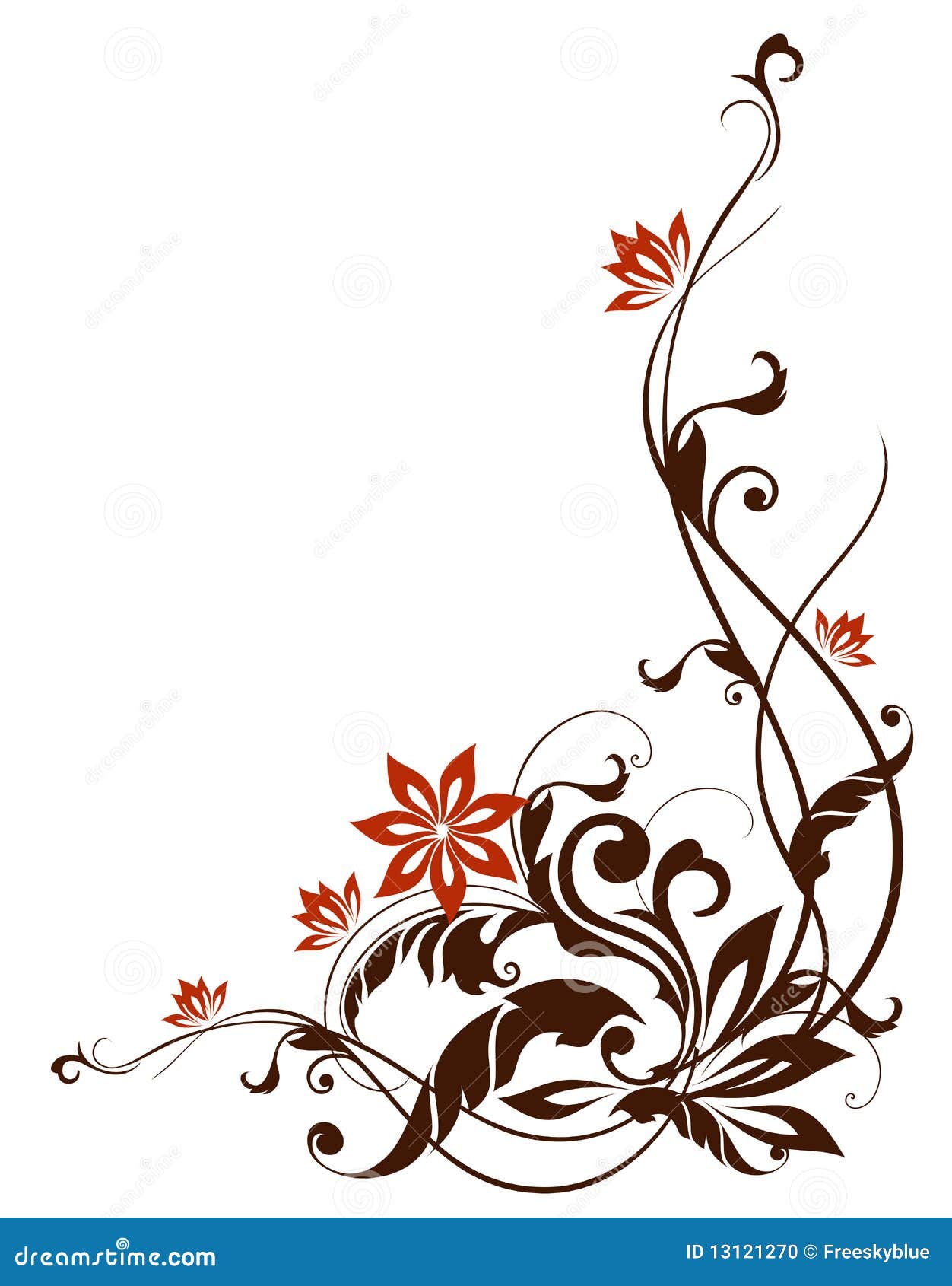 Flower and vines pattern stock illustration. Illustration of botanic ...