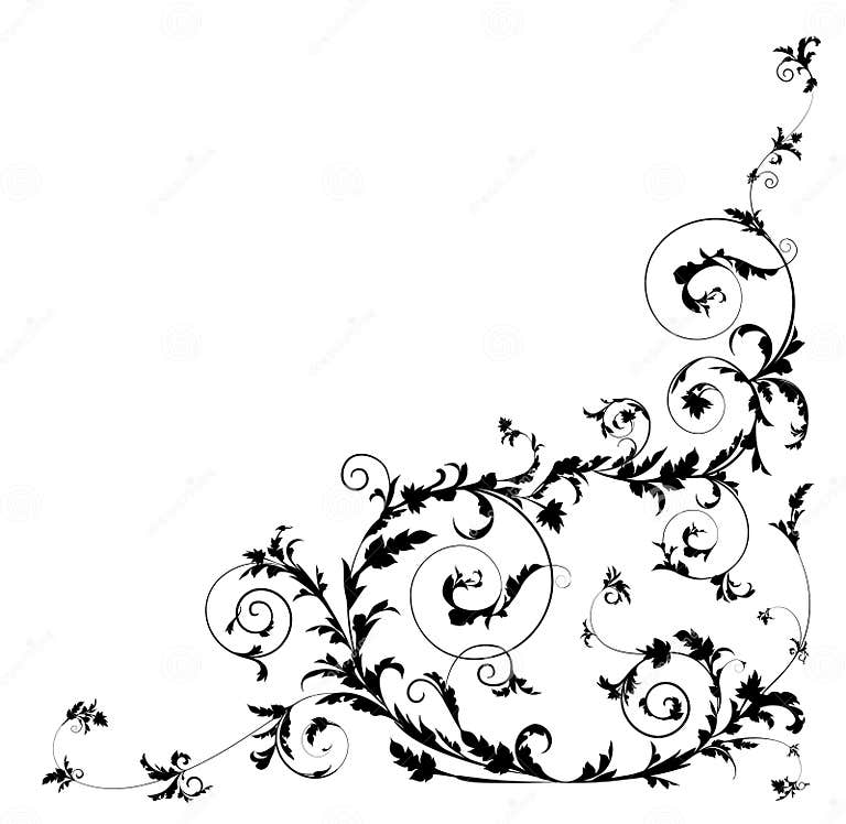 Flower and vines pattern stock illustration. Illustration of beautiful ...