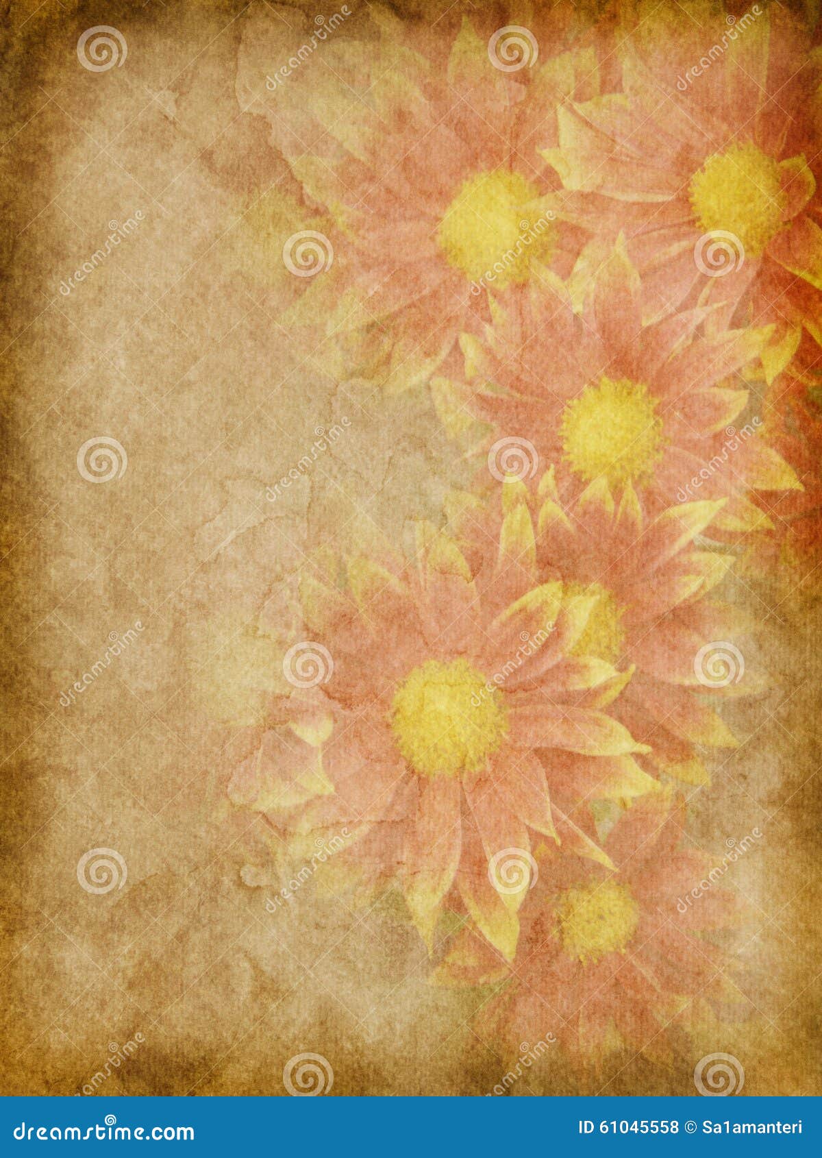 Flower vintage paper stock photo. Image of floral, page - 61045558