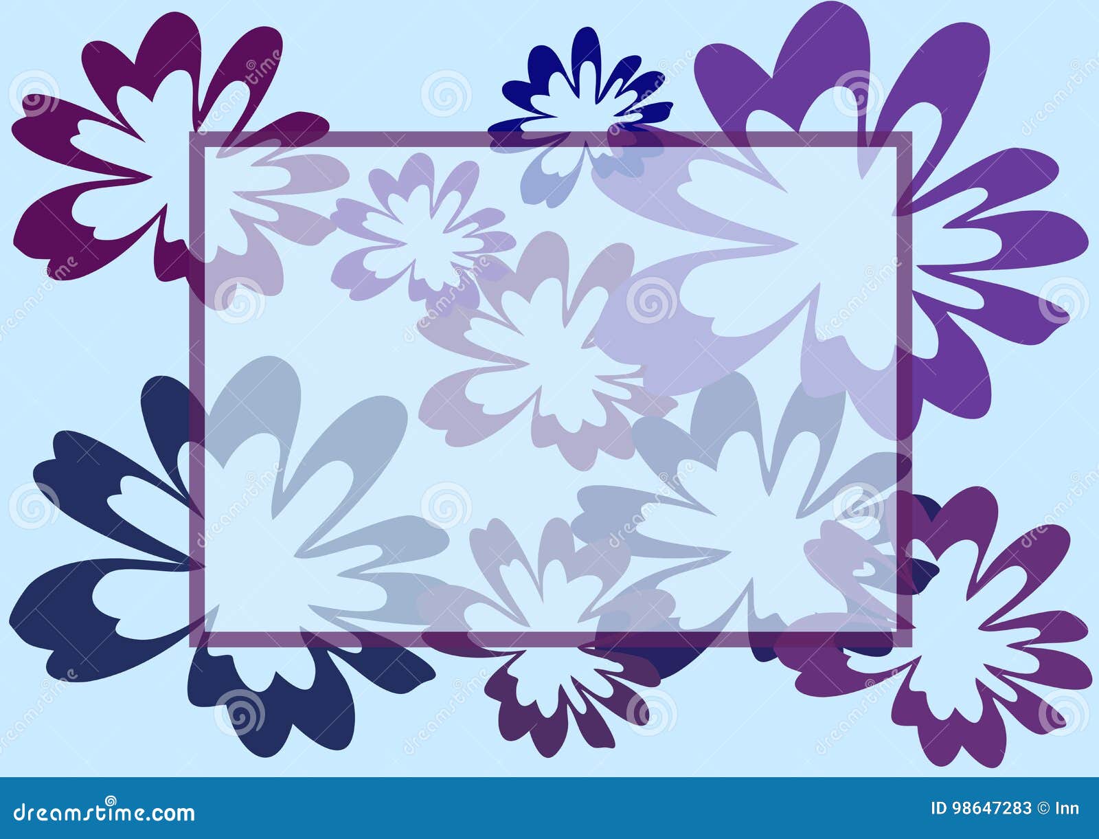 Flower Violet Purple Floral Abstract Frame Background Stock Vector ...
