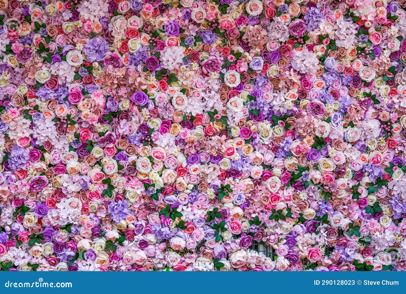 Flower Wall Background Composed of Colorful Flowers Stock Image - Image ...