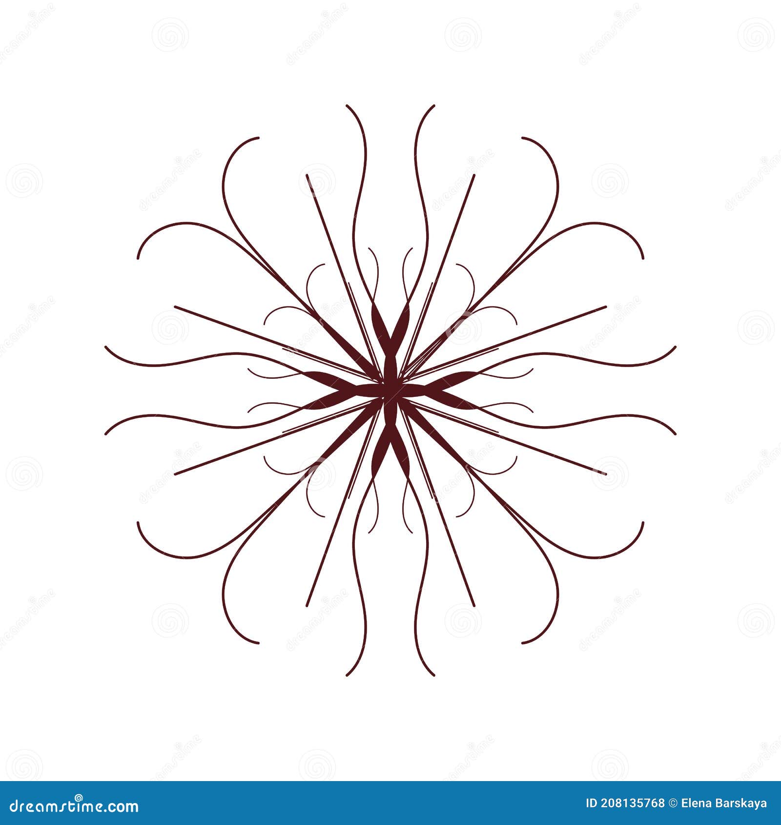 Flower with Wavy Lines on a White Background Stock Vector ...