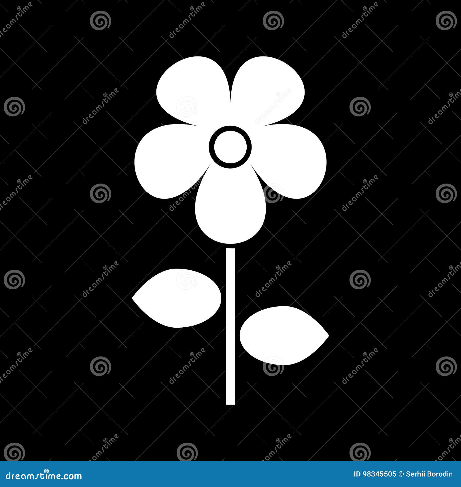 Flower white color icon . stock vector. Illustration of natural - 98345505
