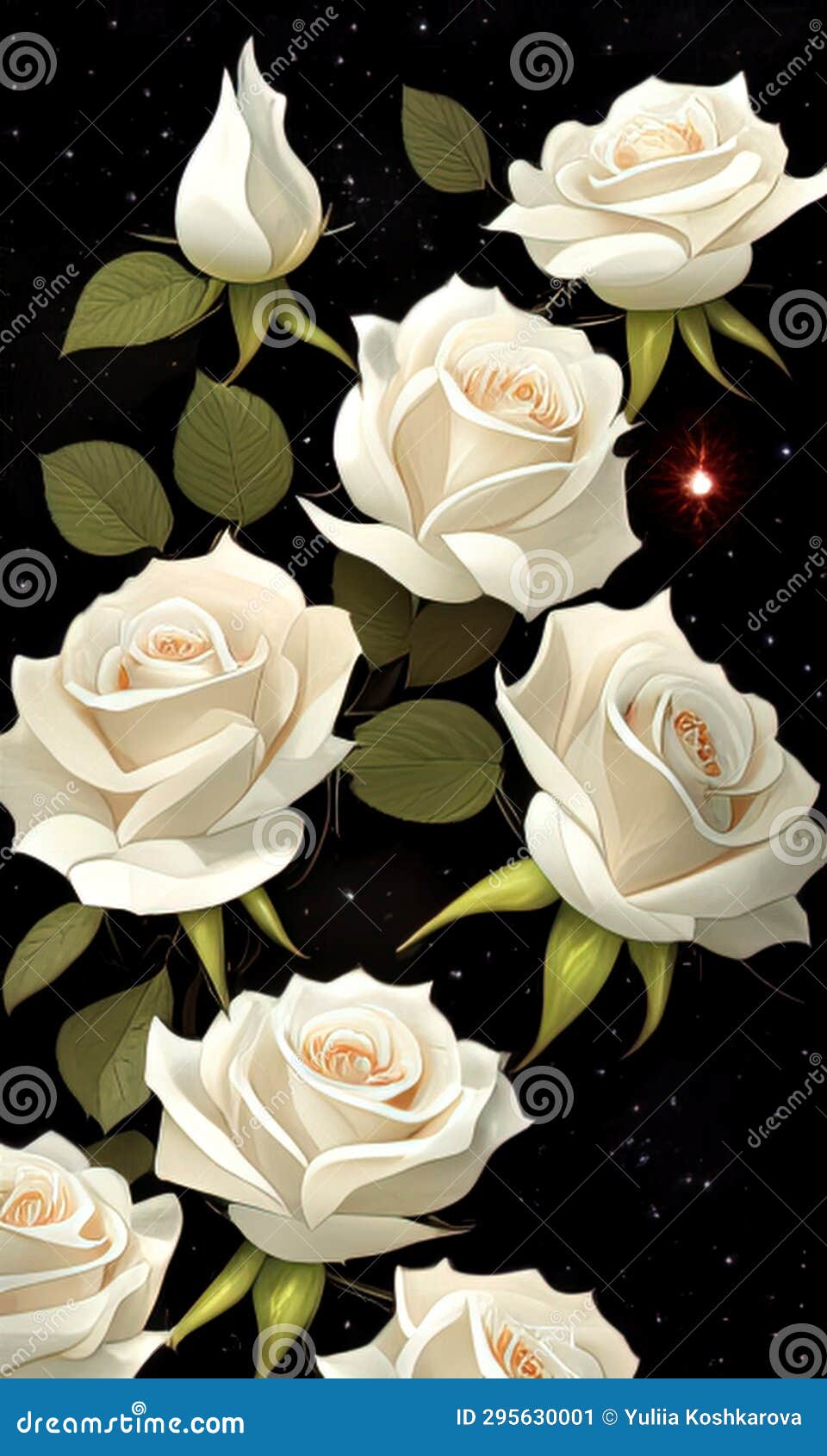 Flower White Rose on Black Background, Wallpaper, Design Stock ...