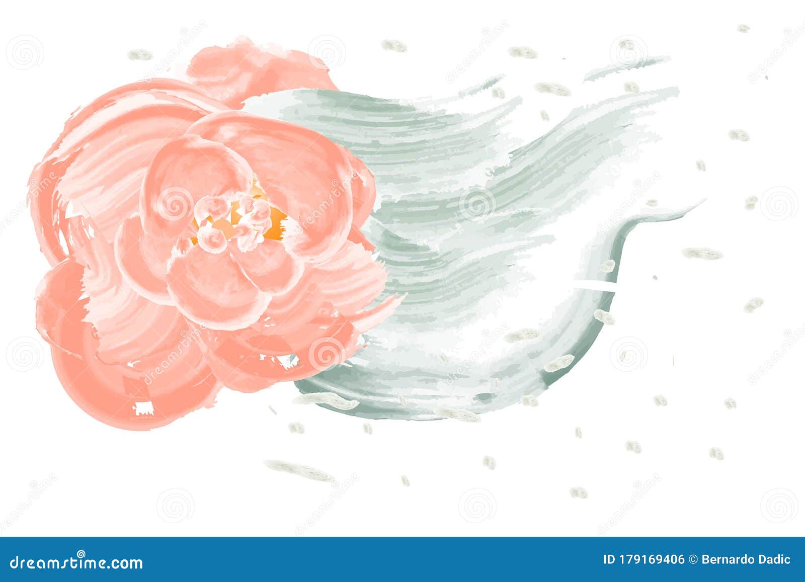 A flower in the wind. stock vector. Illustration of calm - 179169406