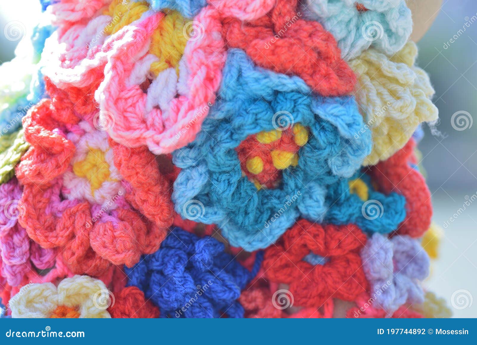Flower Woolen Stitch Crochet Stock Photo - Image of macro, greet: 197744892