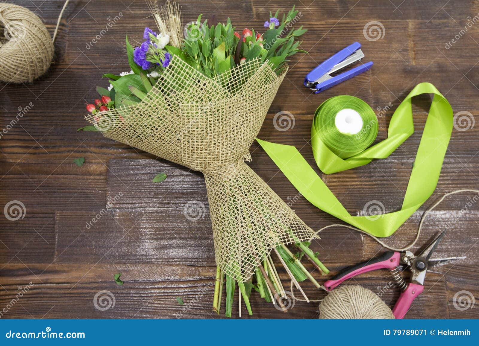 Flower workshop stock image. Image of multi, garden, knolling - 79789071