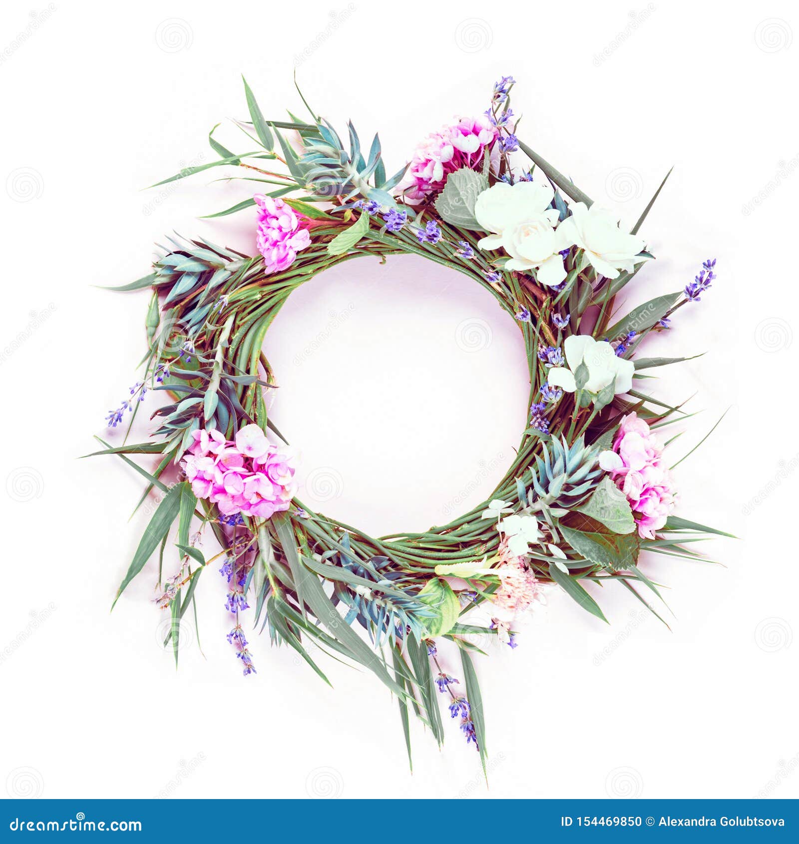 Flower Wreath on Background. Stock Photo - Image of anniversary ...