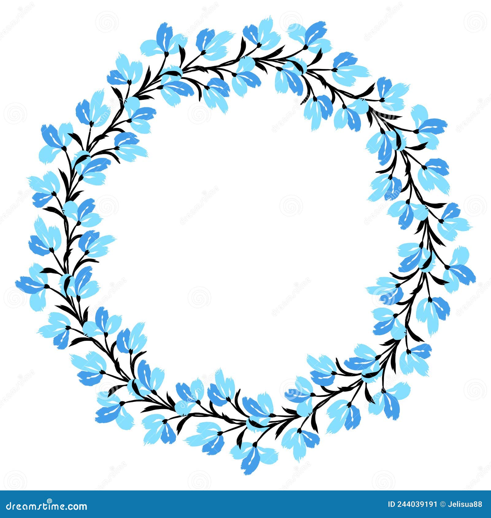 Flower Wreath. Round Flower Wreath, Pattern Graphic Design Stock Vector ...