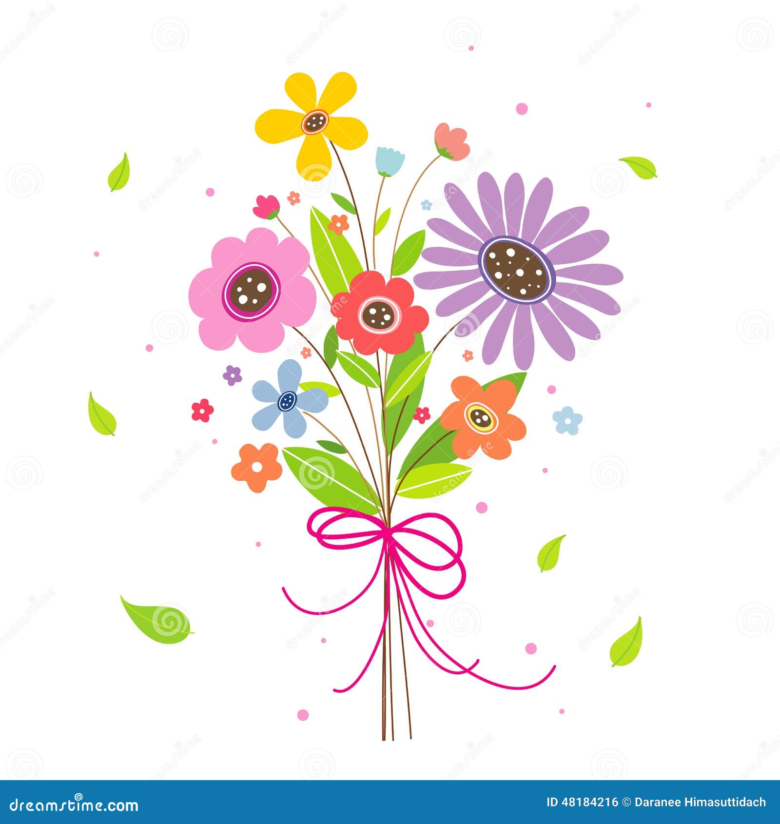 Flower for You Cartoon Lovely Vector Stock Vector - Illustration of ...