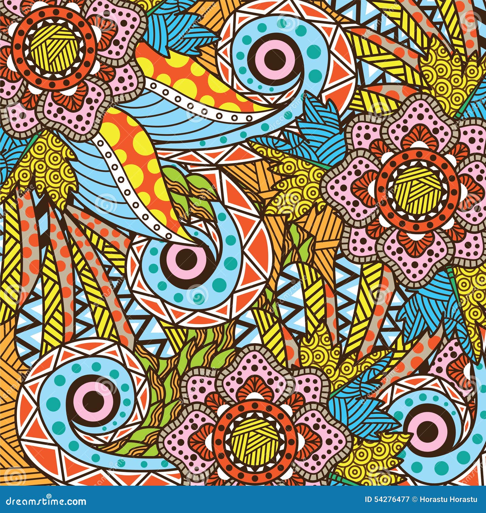 Color Zentangle Floral Background Wallpaper