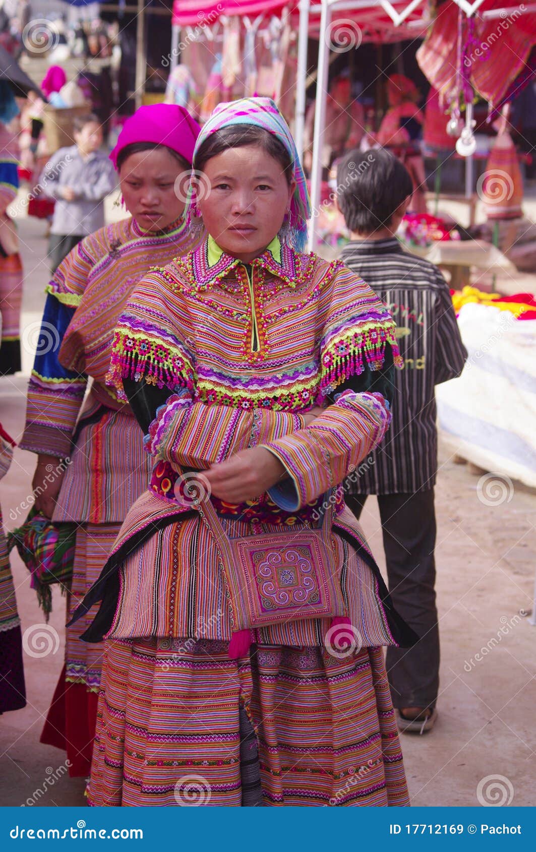 Flowered Hmong Woman editorial stock image. Image of flowered - 17712169