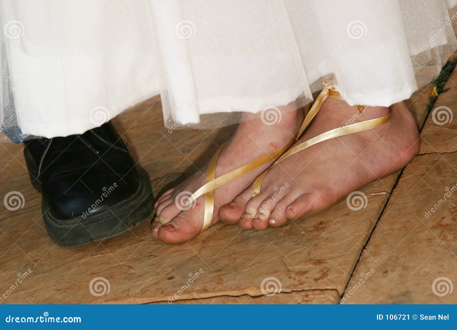 Flowergirl Feet Stock Image Image Of Gold Toes Black 106721