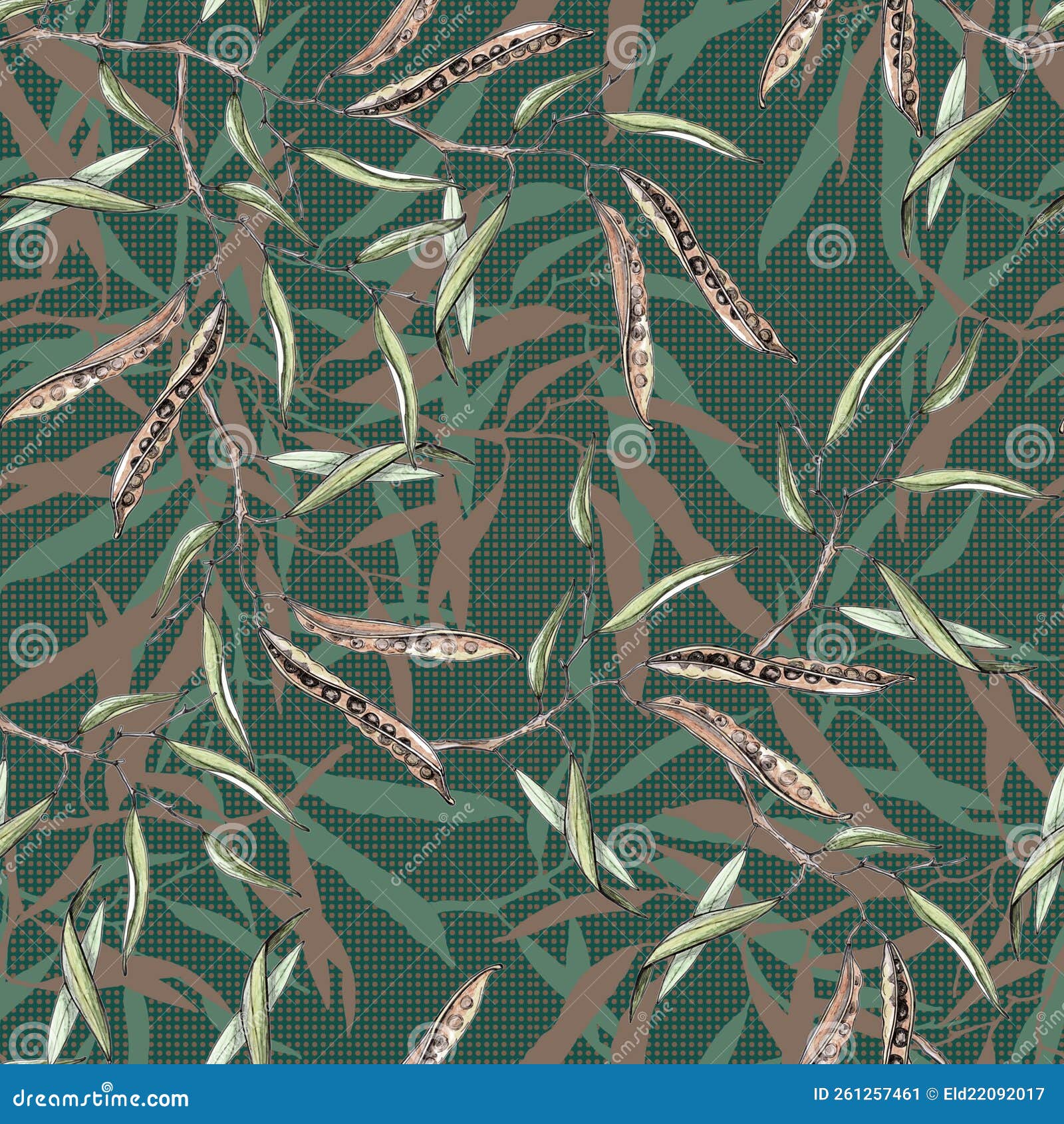 Flowering Canola, Canola Seed Pod, Canola Beans in Seamless Pattern ...