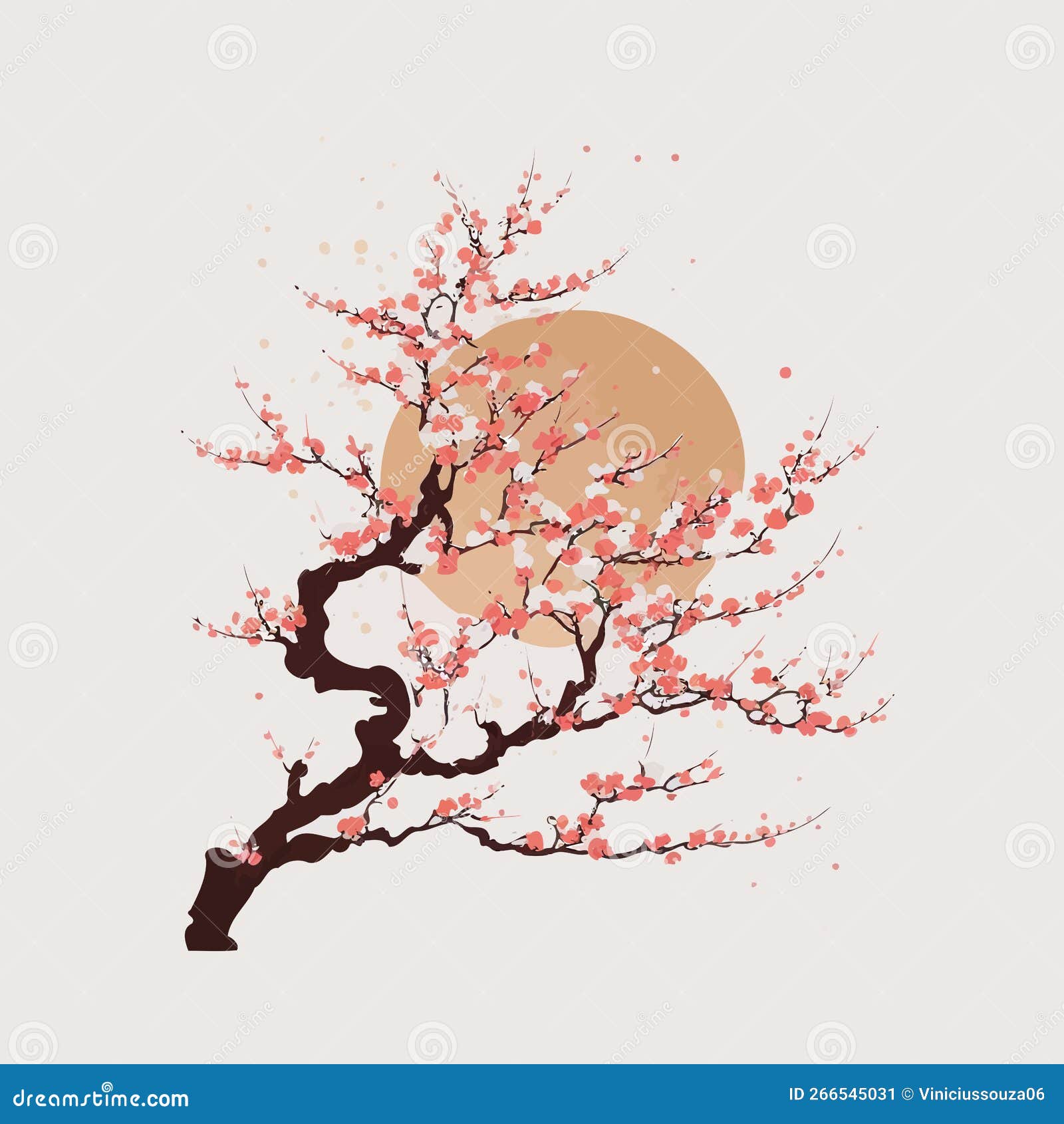 Flowering Cherry Angiosperm Tree Cartoon Vector | CartoonDealer.com ...