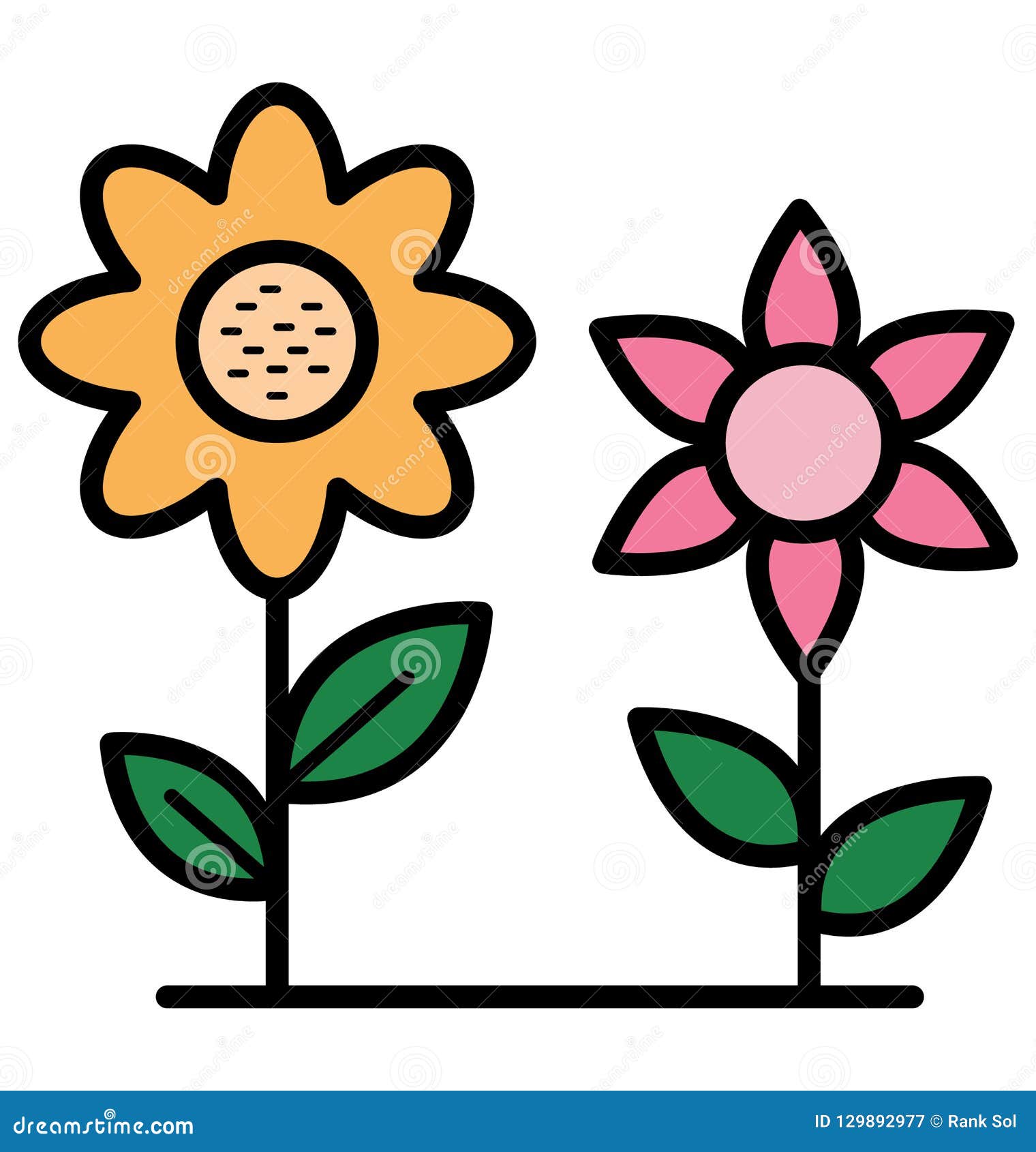 Flowering Plants Isolated Vector Icon that Can Be Easily Modified or ...