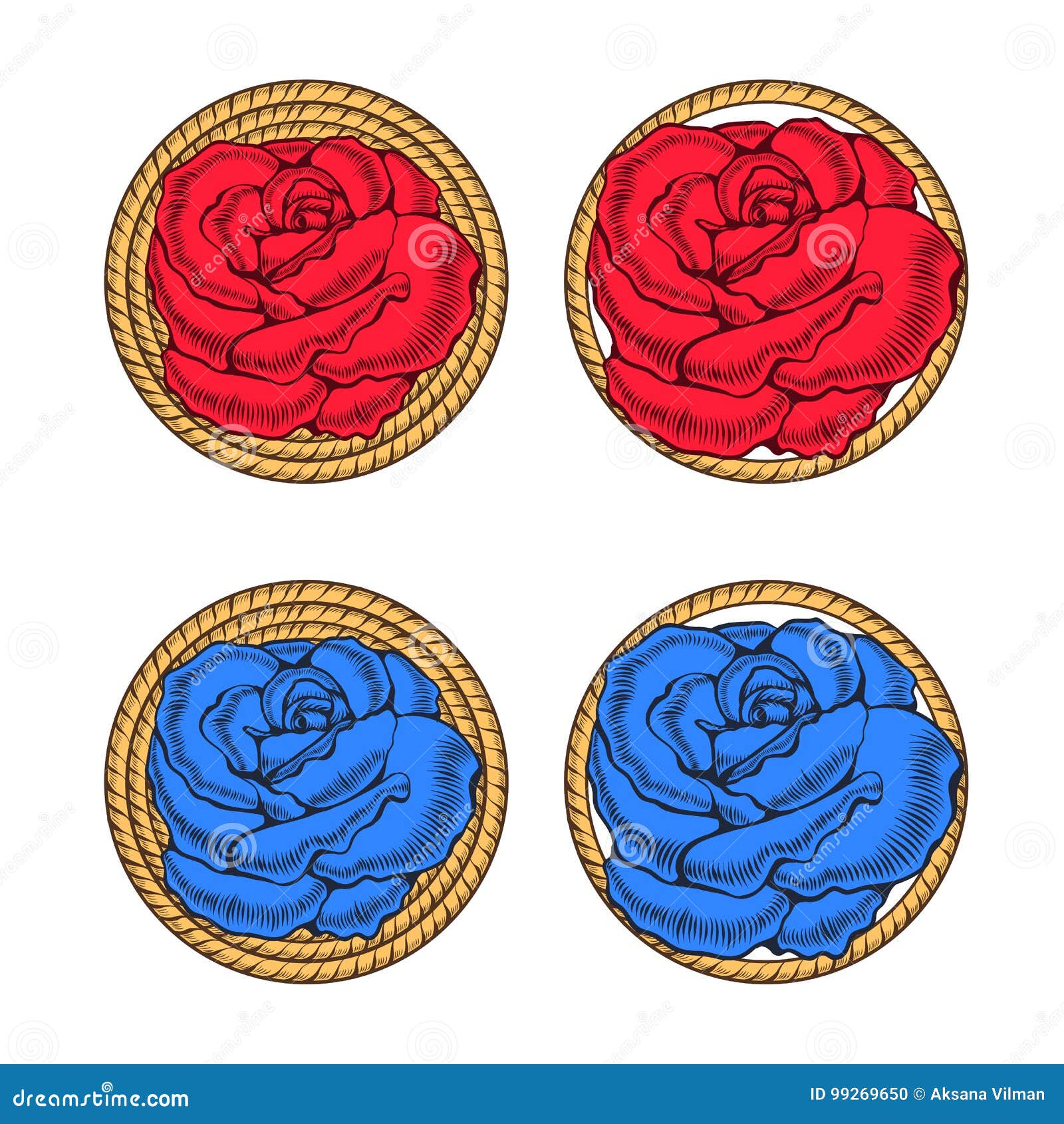 Roses and rope frames stock vector. Illustration of fabric - 99269650