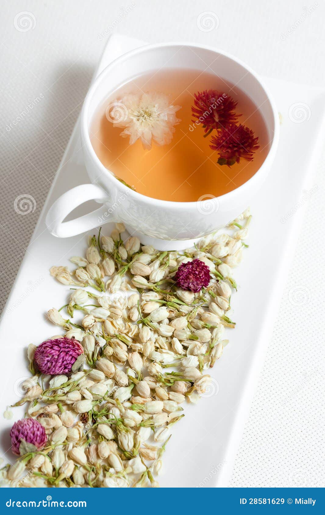 Flowering Tea and Dry Flowers Stock Image - Image of flower, chinese ...