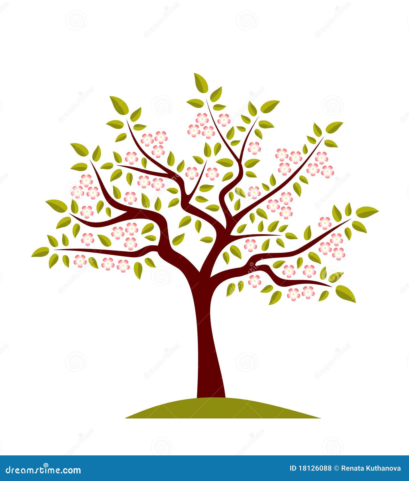 Flowering tree stock vector. Illustration of flores, season - 18126088