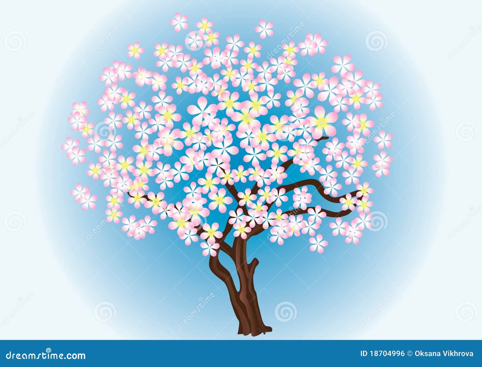 A flowering tree. stock vector. Illustration of nature - 18704996