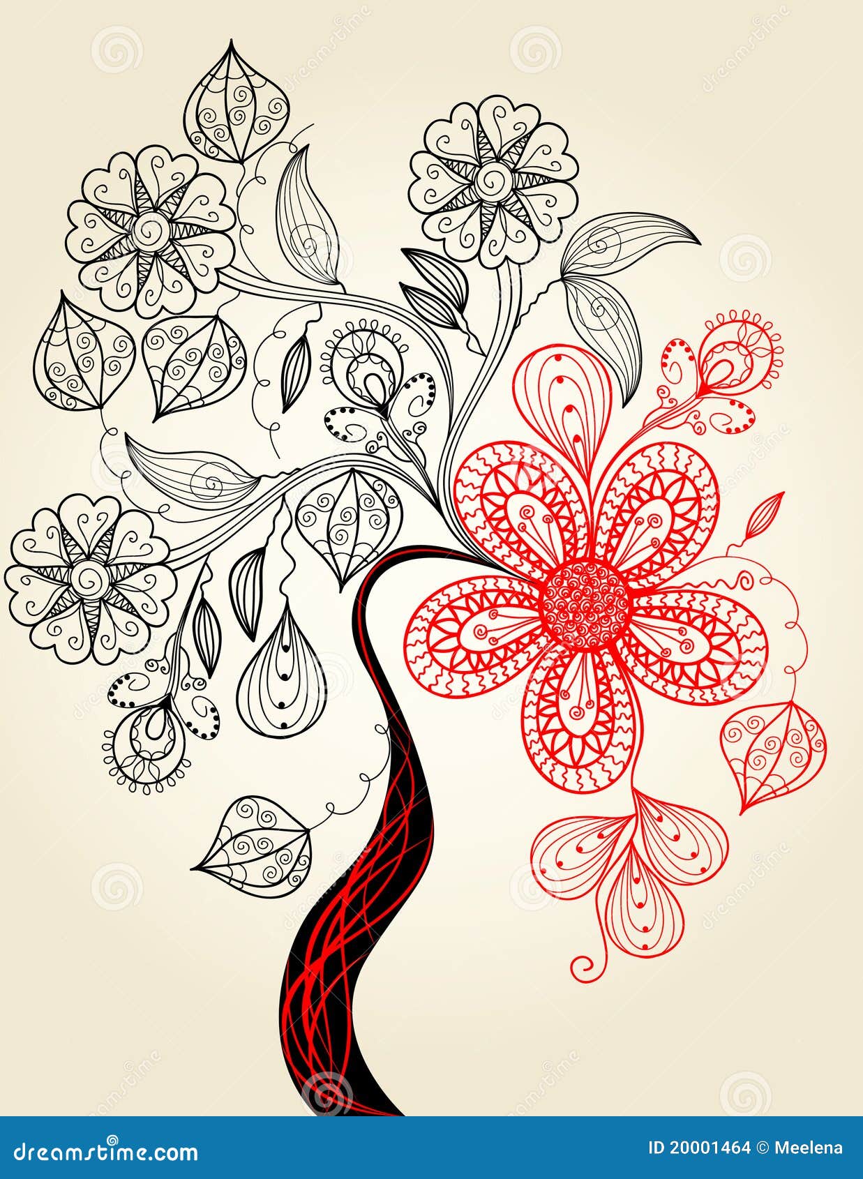 Tree Hand Drawn Cute Line Art Doodle Vector Set Illustration ...