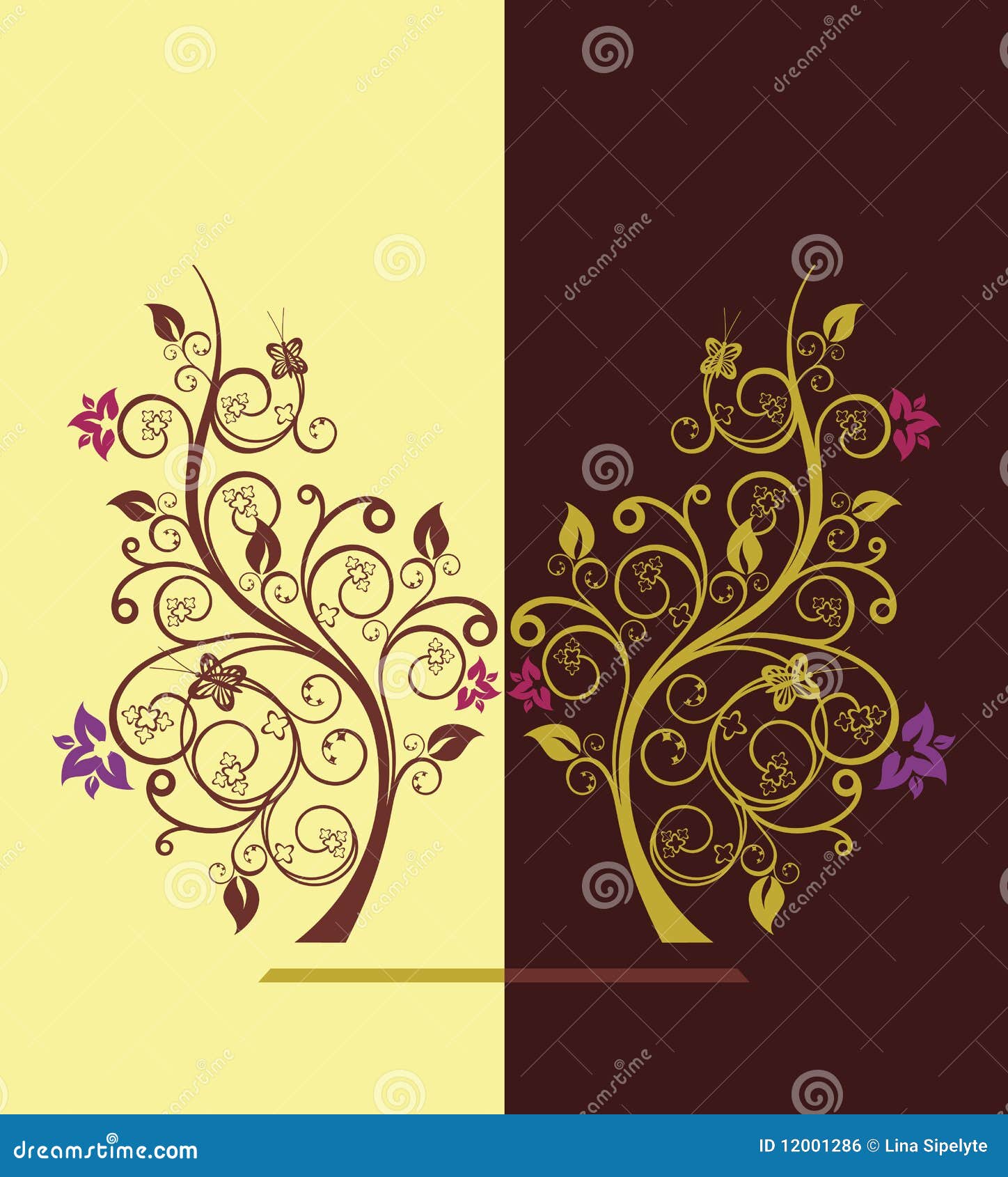 Flowering Tree Vector Illustration Stock Vector - Illustration of love ...