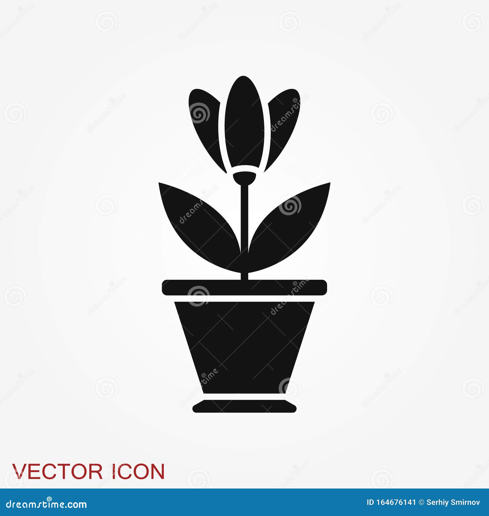 Flowerpot Icon, Vectorized Plants in a Pot, Flower Symbol Stock ...