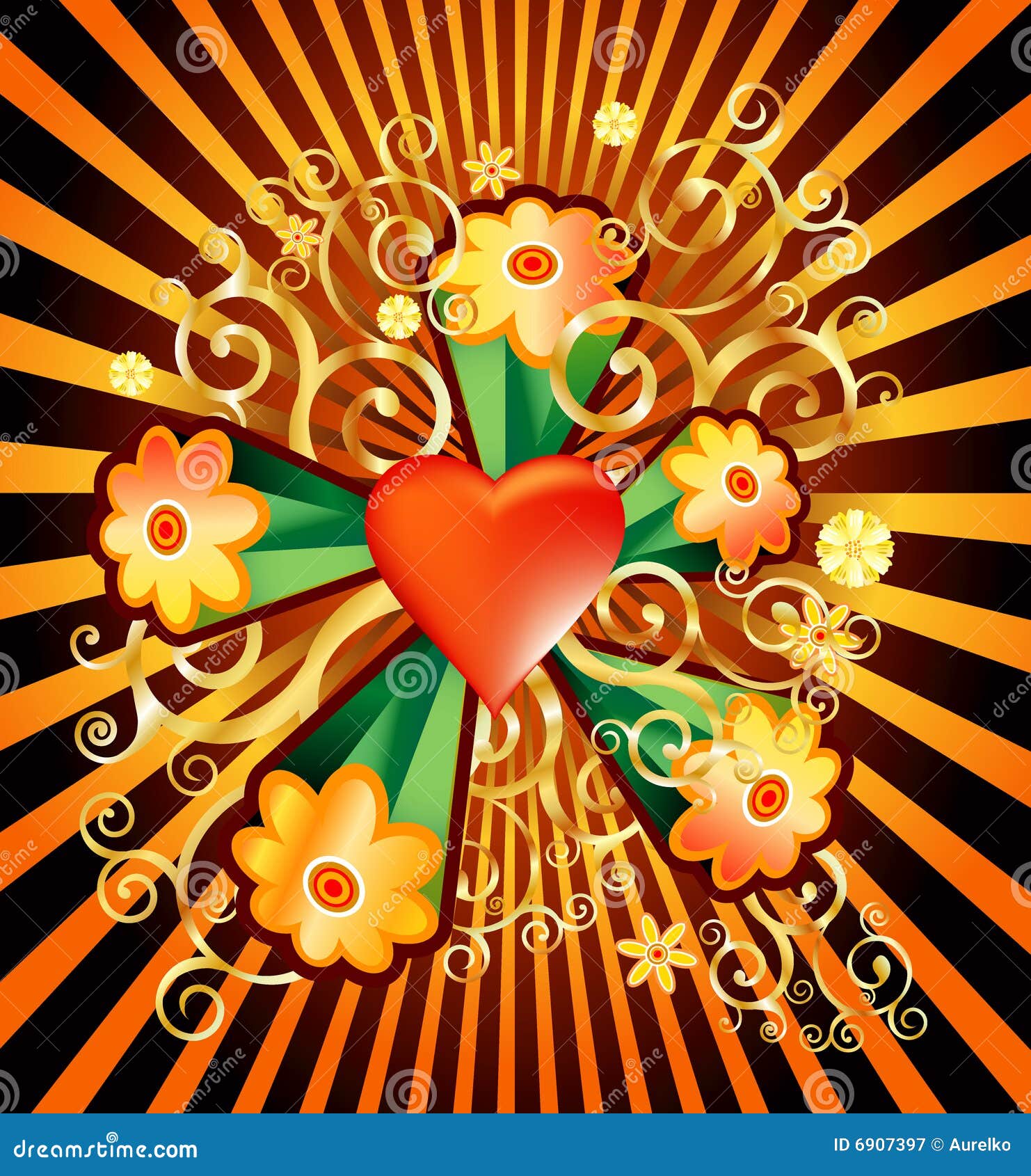 Flowerpowtwo ilustración del vector. Ilustración de afiligranado - 6907397