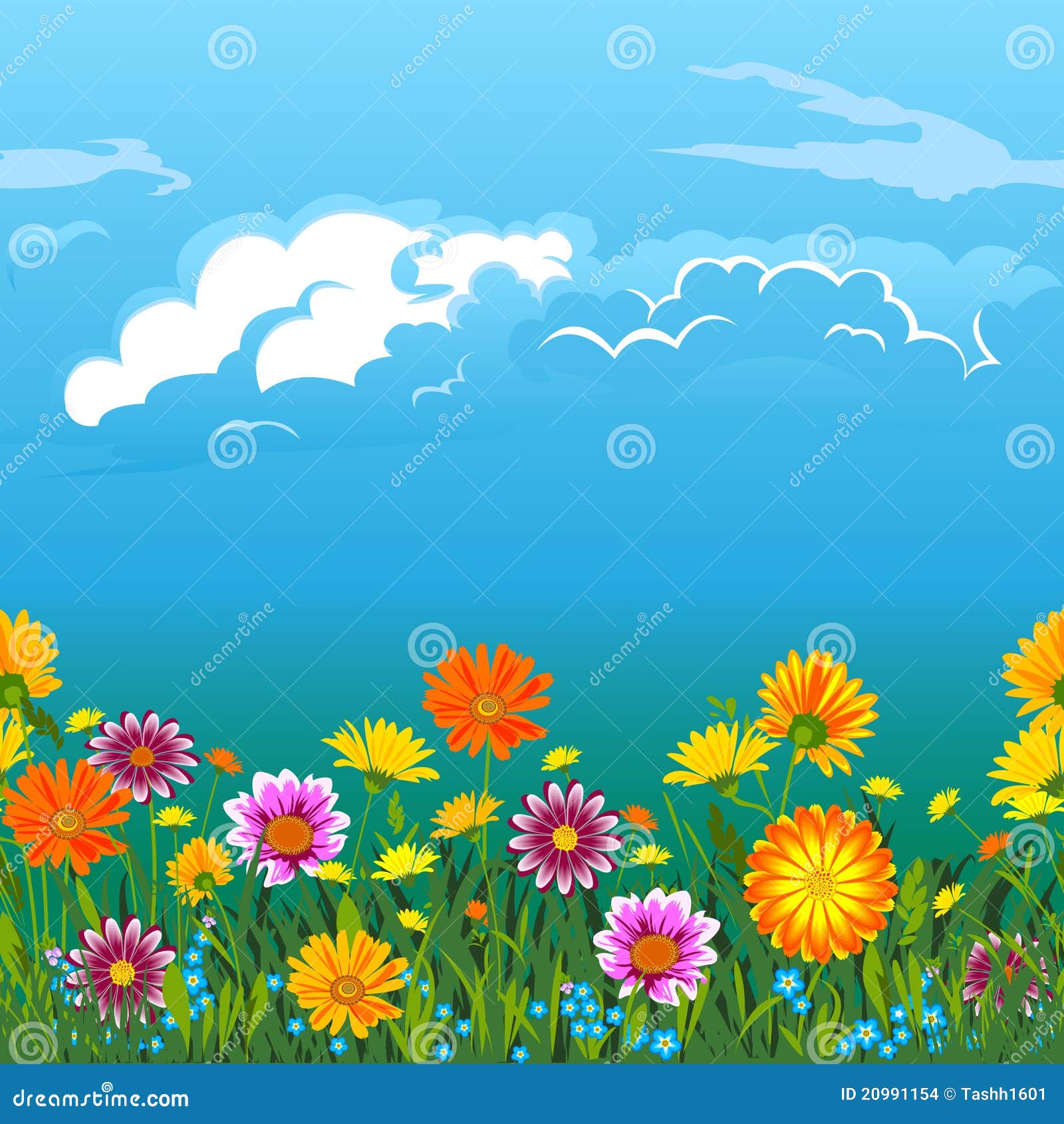 Flowers stock vector. Illustration of horizon, plant - 20991154