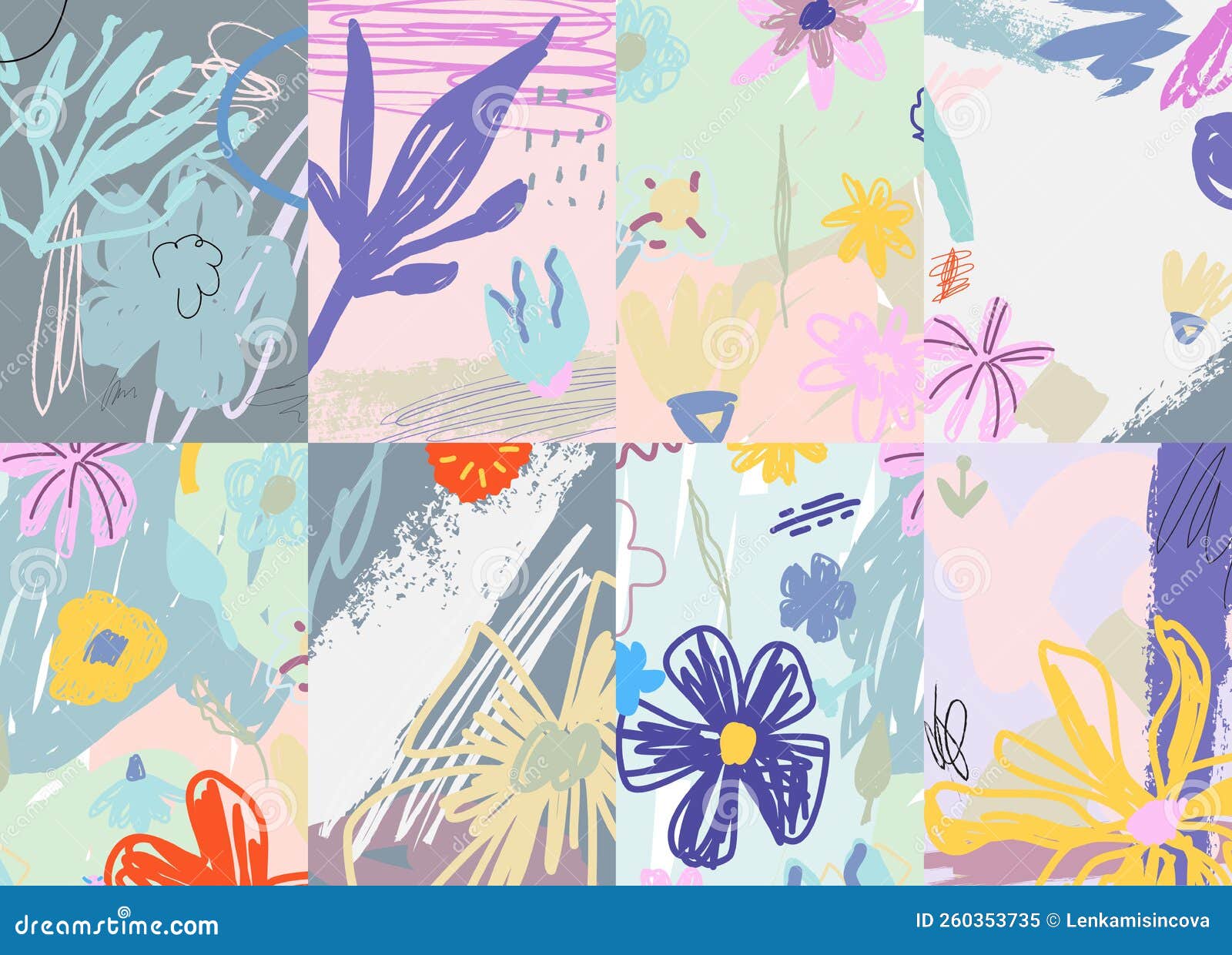 Beautiful Modern Creative Abstract Design with Floral Elements. Vector ...