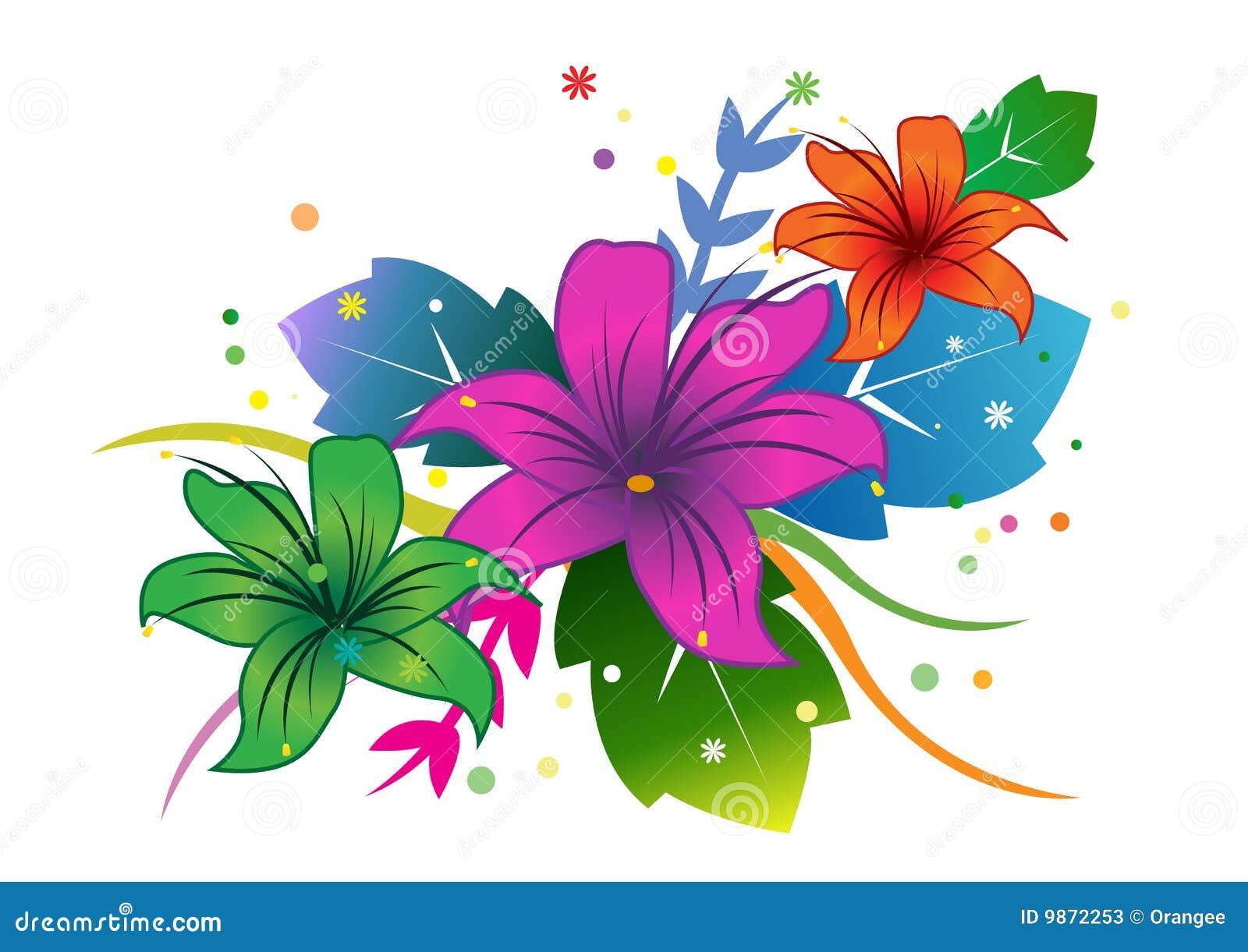 Posy of flowers stock vector. Illustration of illustrated - 9872253