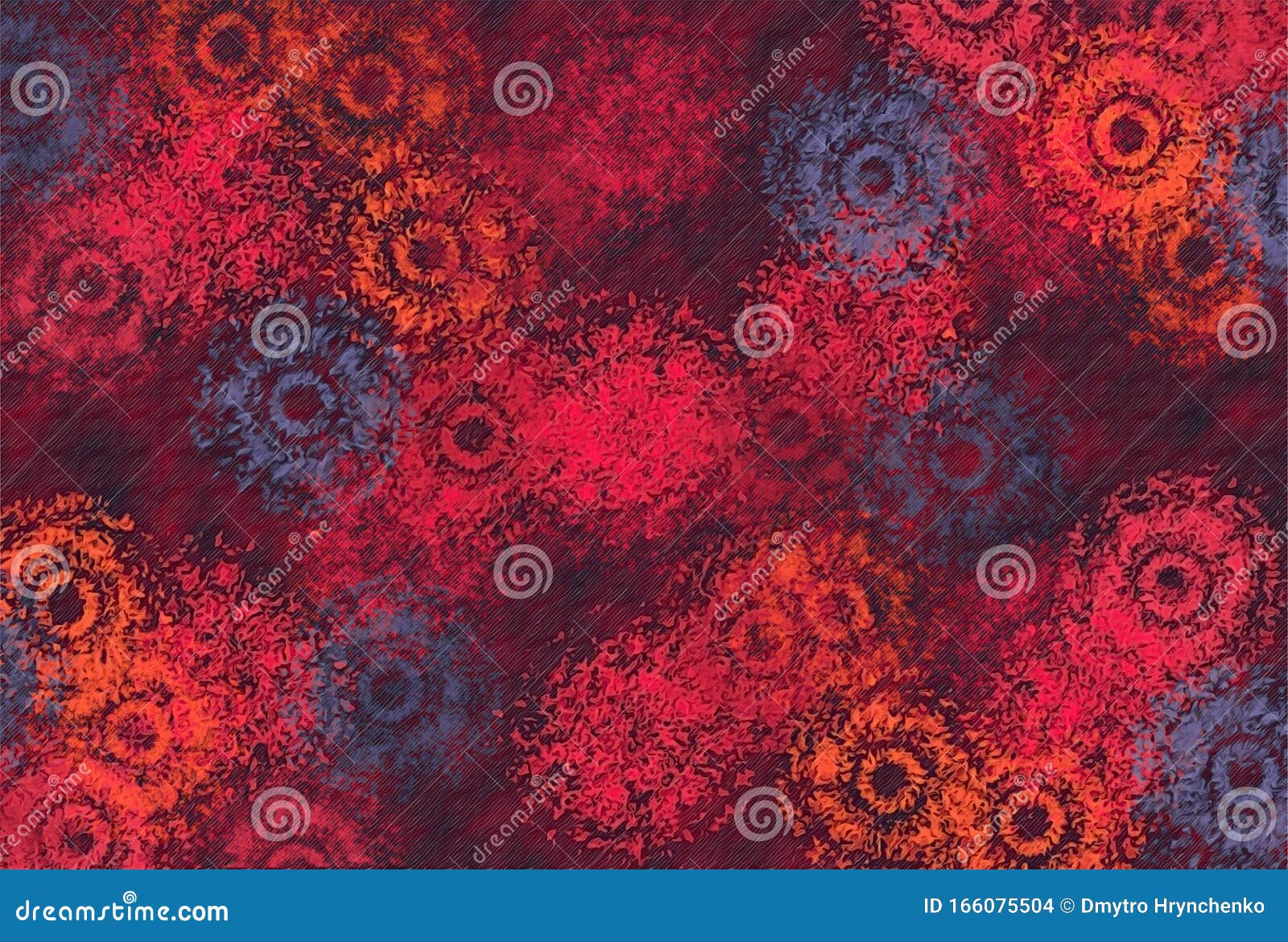 Flowers Abstract Background Pattern. Red Contract Colors Template for ...