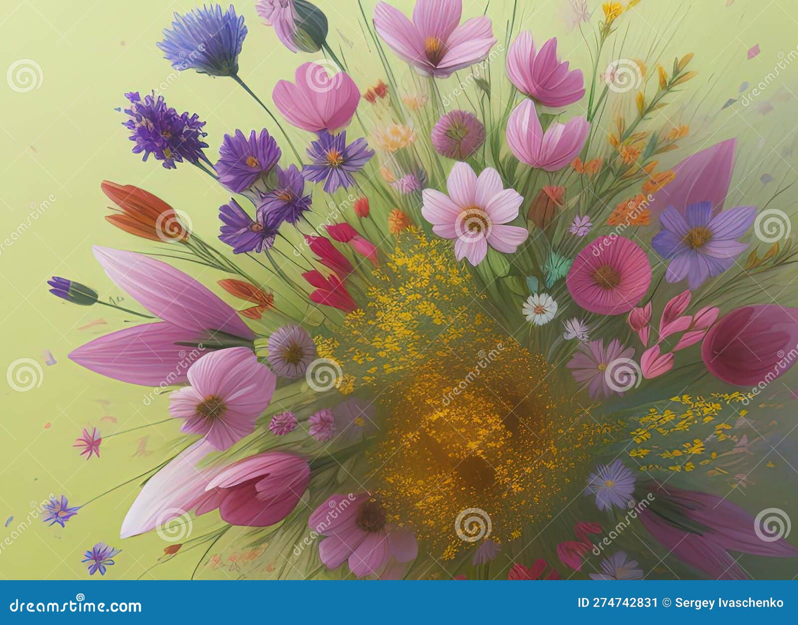Flowers Abstract Illustration. Stock Illustration - Illustration of ...