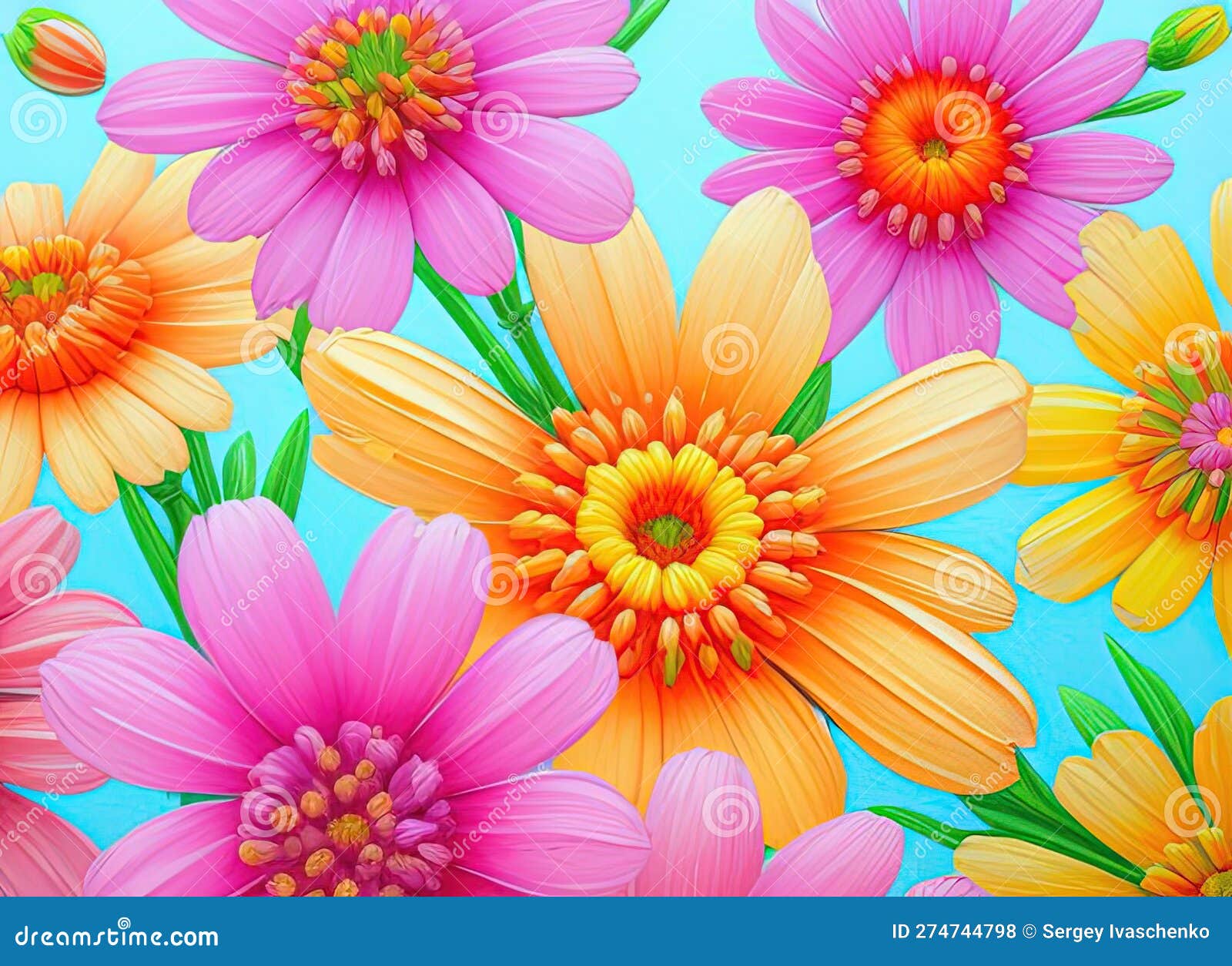 Flowers Abstract Illustration. Stock Illustration - Illustration of ...