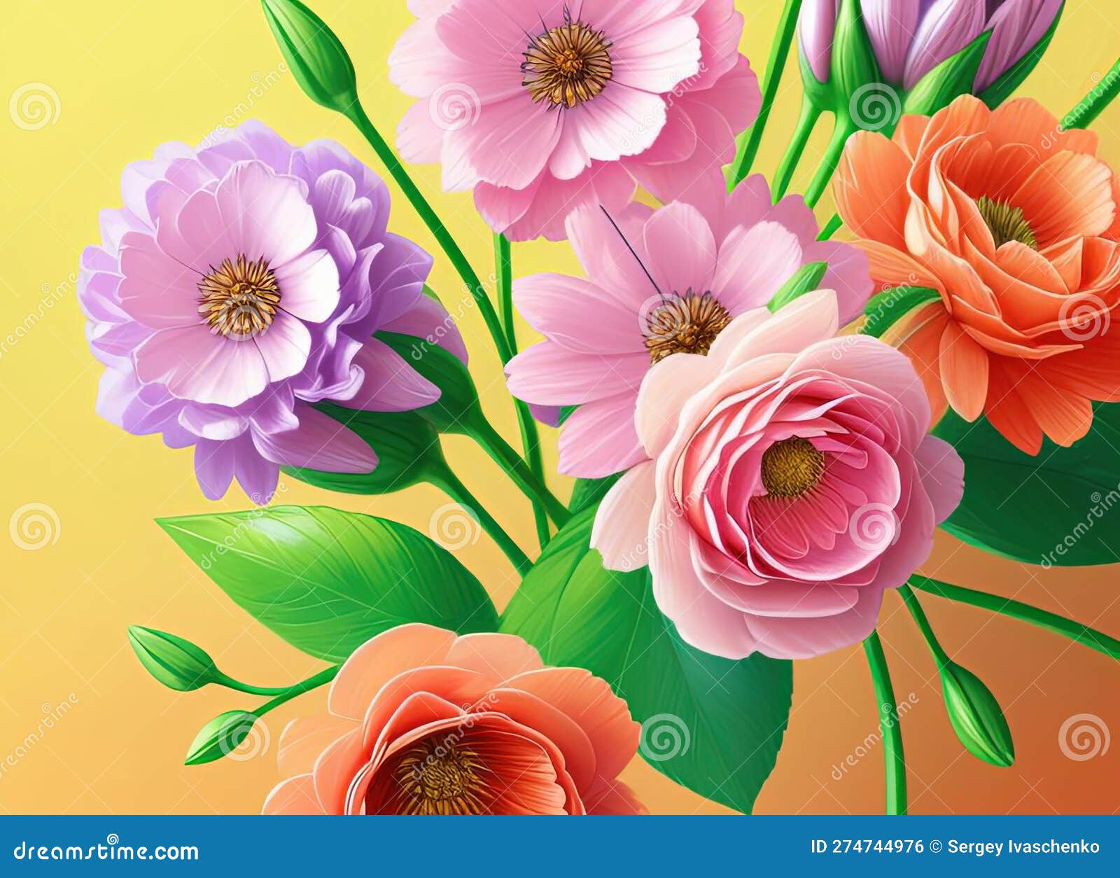 Flowers Abstract Illustration. Stock Illustration - Illustration of ...