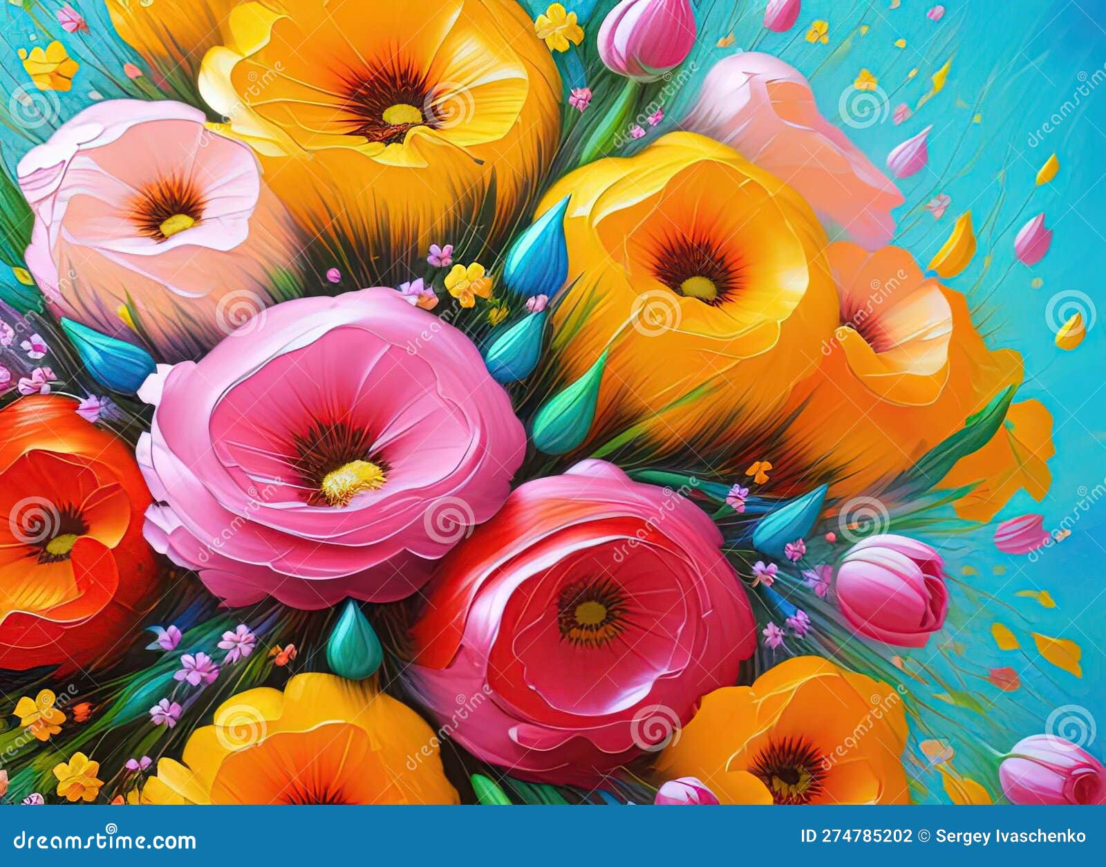 Flowers Abstract Illustration. Stock Illustration - Illustration of ...