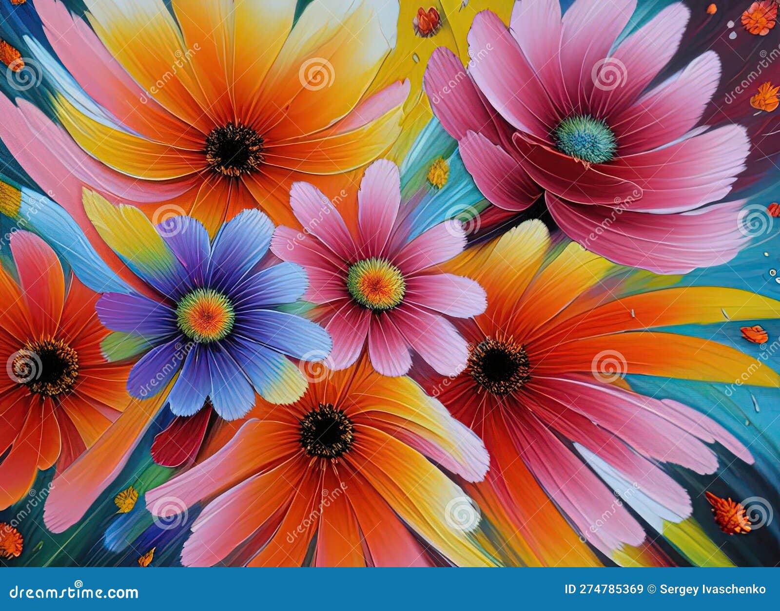 Flowers Abstract Illustration. Stock Illustration - Illustration of ...