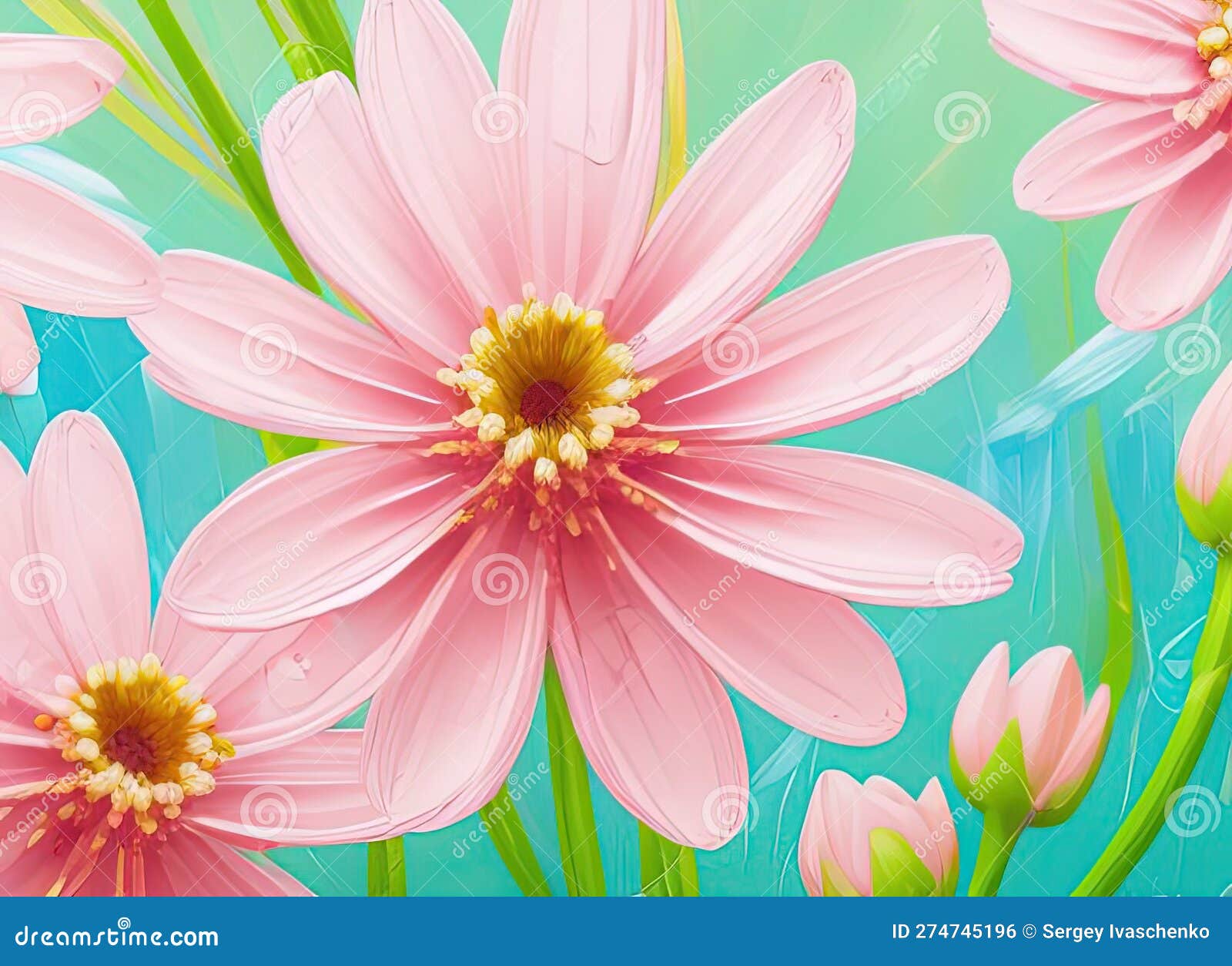 Flowers Abstract Illustration. Stock Illustration - Illustration of ...